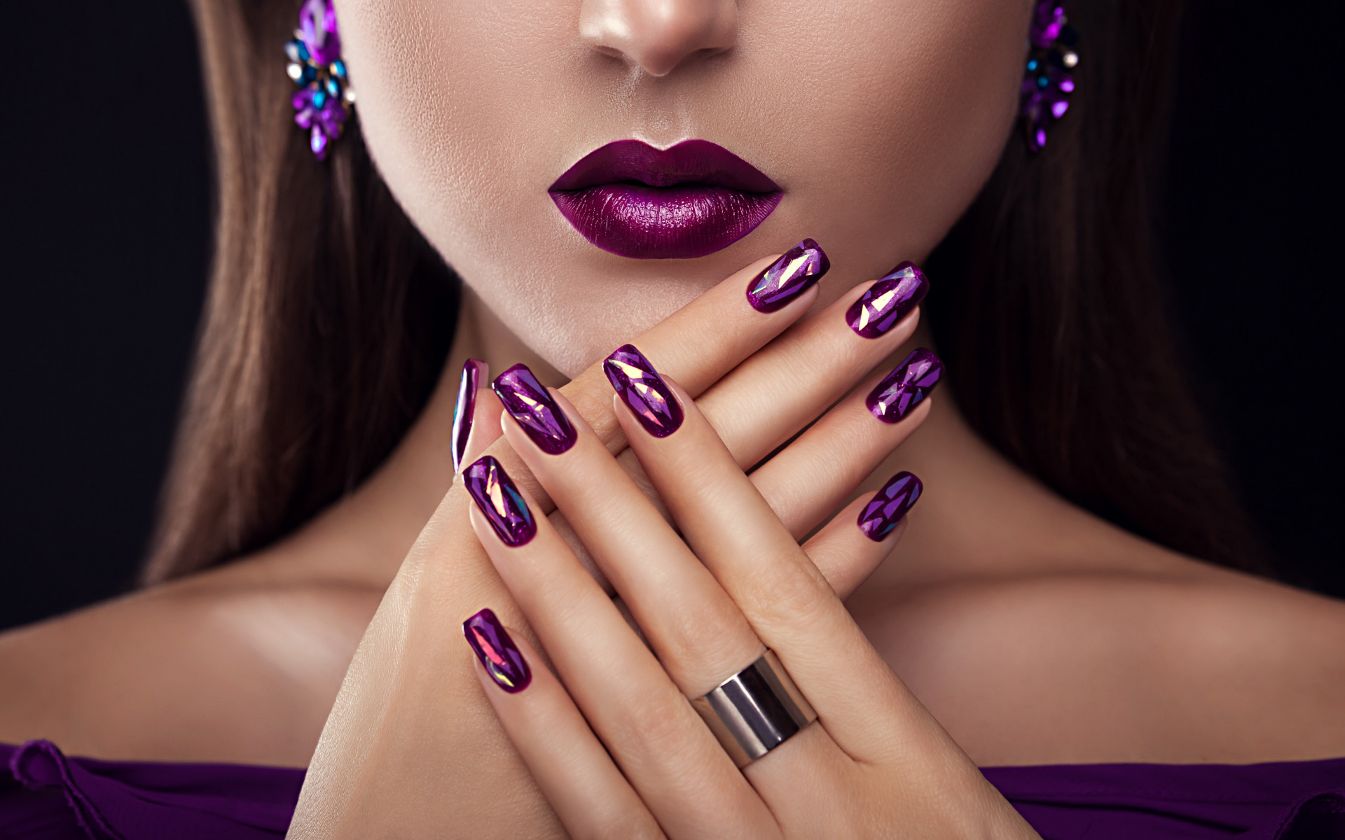 Download Ring Lipstick Hand Style Face Woman Lips HD Wallpaper