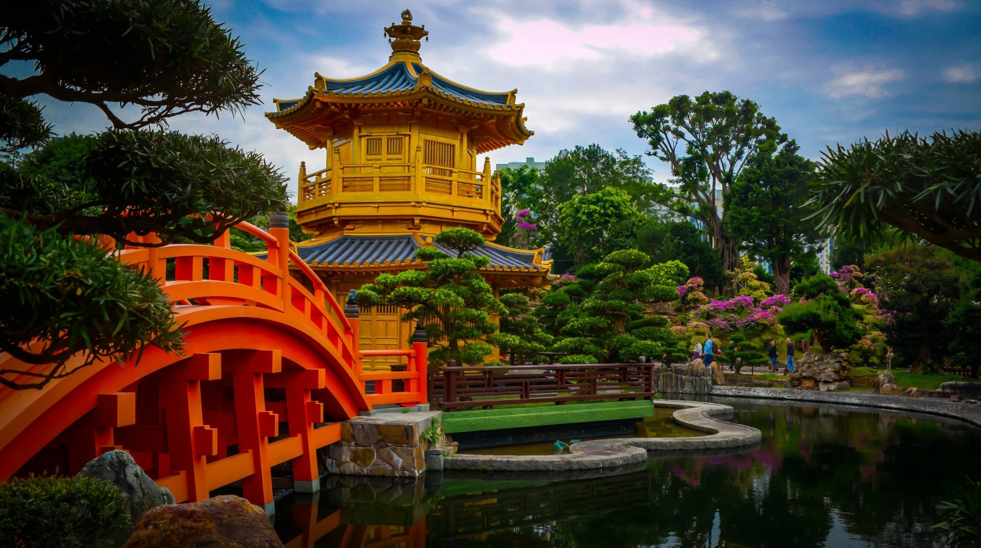 Download Chi Lin Nunnery Garden Hong Kong Park Pond Bridge Religious ...