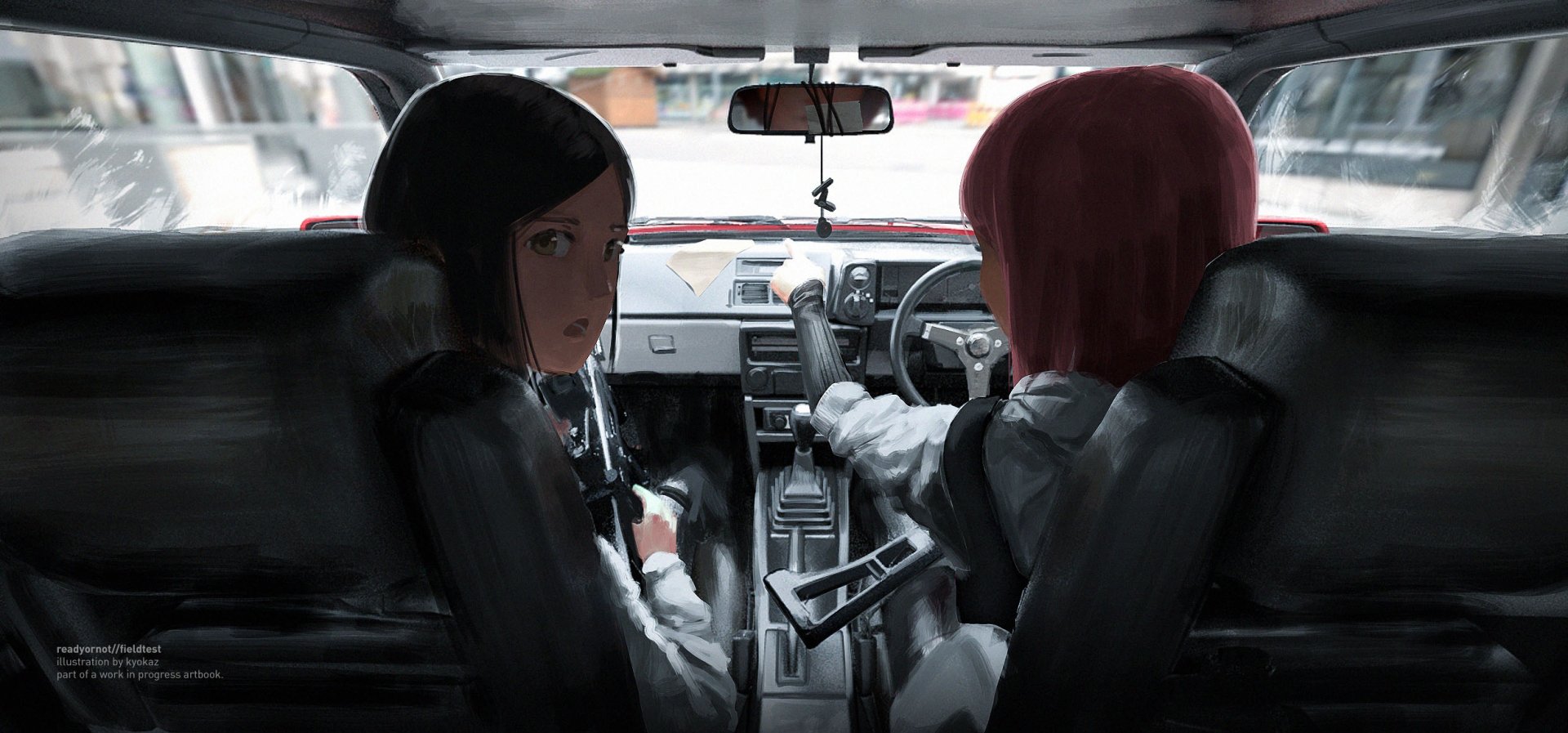 Anime Drive: HD Car Scene Wallpaper by Faiz Azhar