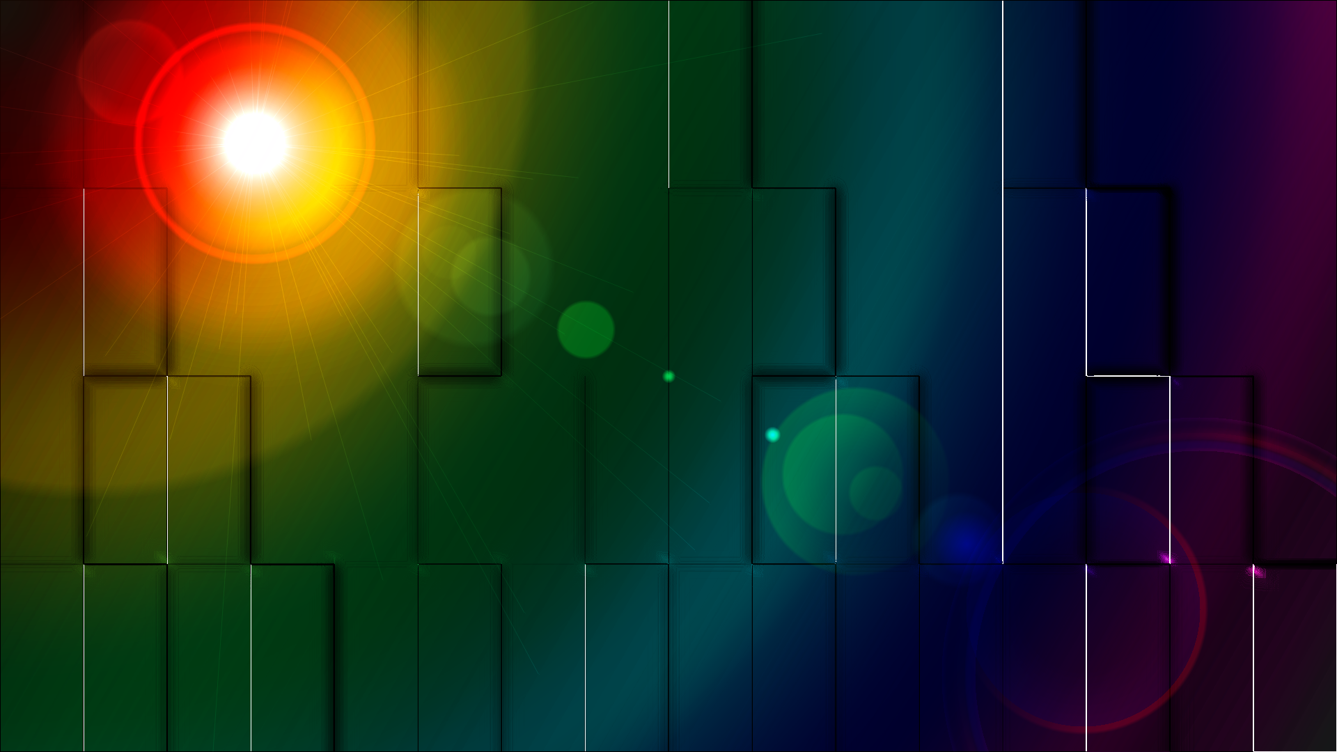 🌈 Multi Colored Light Flare on 3D Blocks, Abstract Art by lonewolf6738