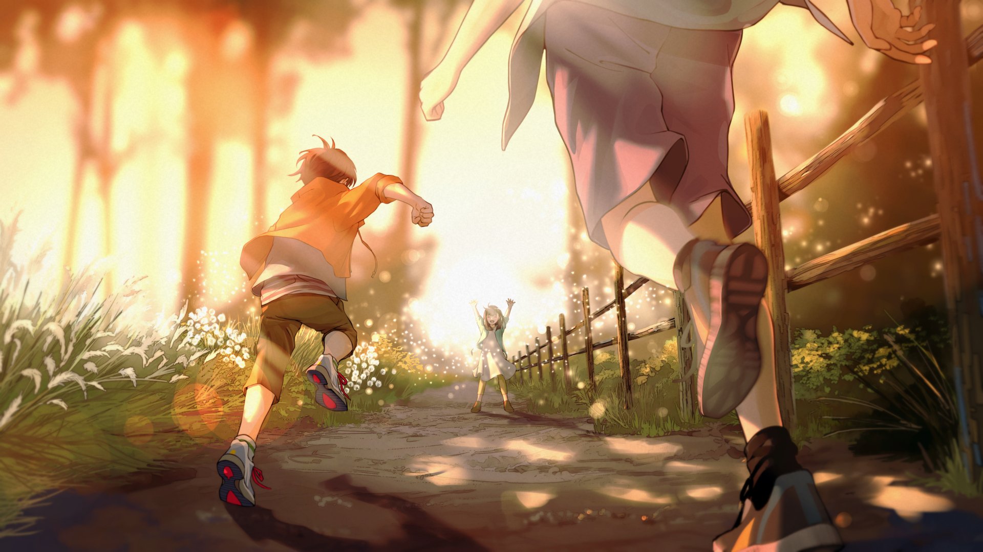 Download Running Sneakers Anime Path 4k Ultra HD Wallpaper by まかろんK