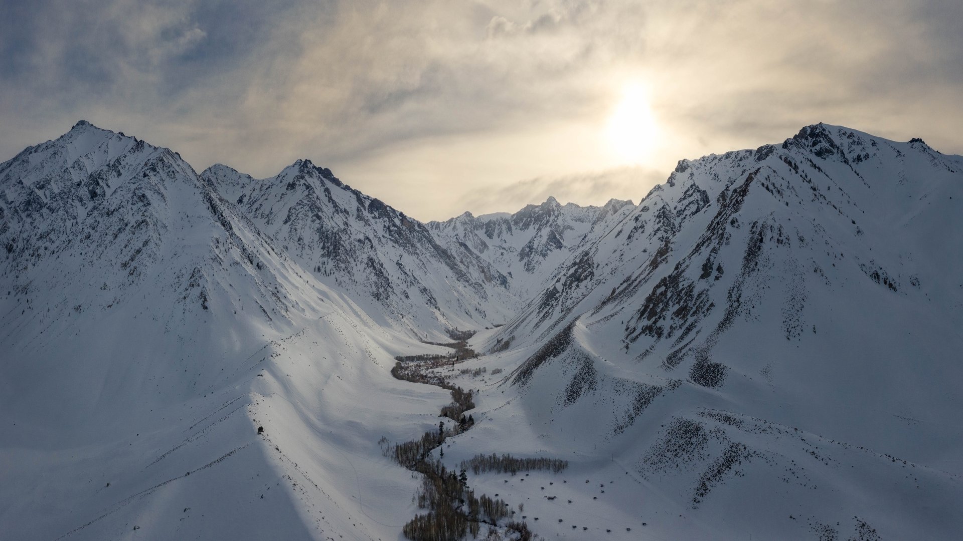Download Valley Nature Mountain Snow Winter Snowy Mountain 4k Ultra HD ...