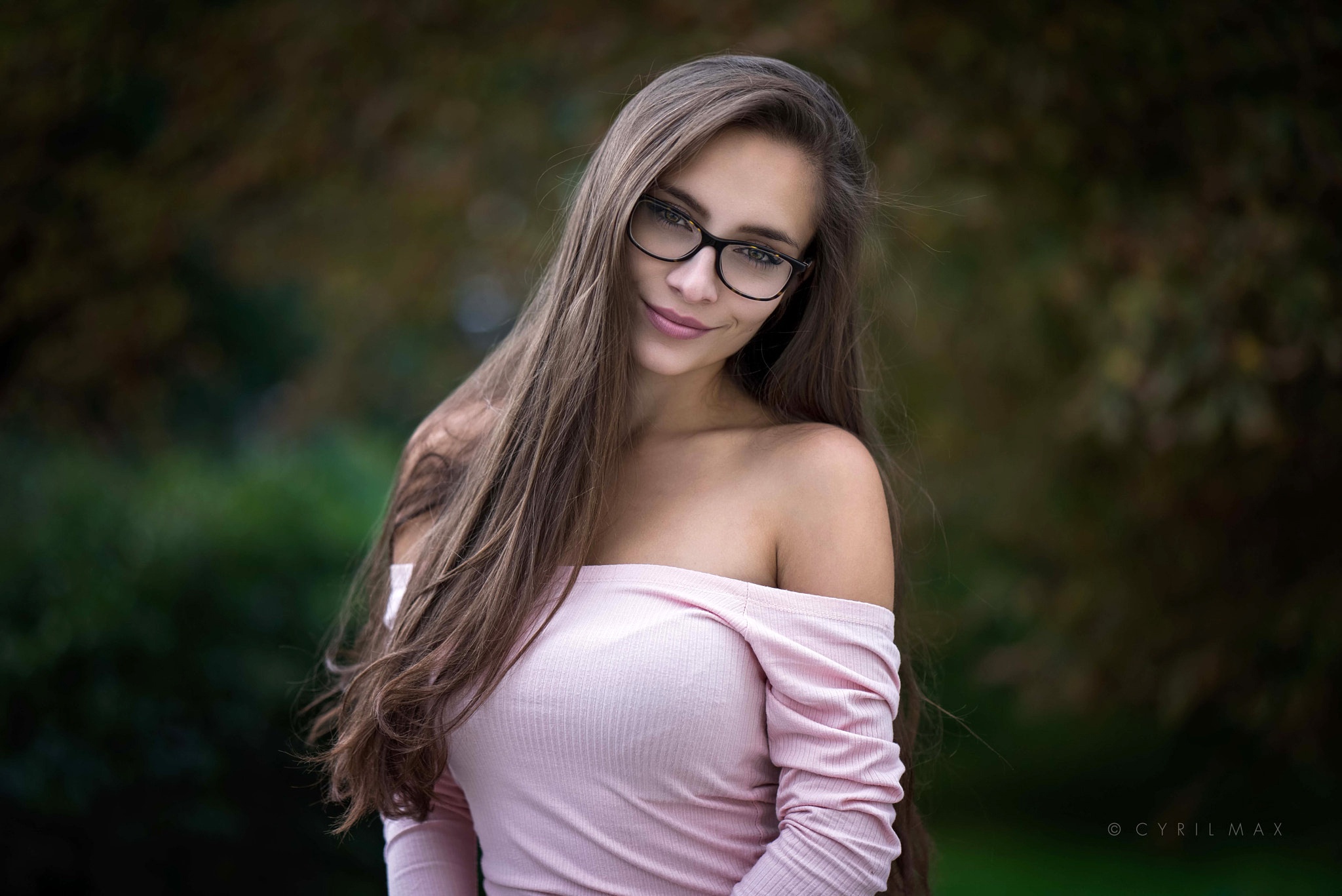 Download Glasses Depth Of Field Long Hair Brunette Woman Model HD ...