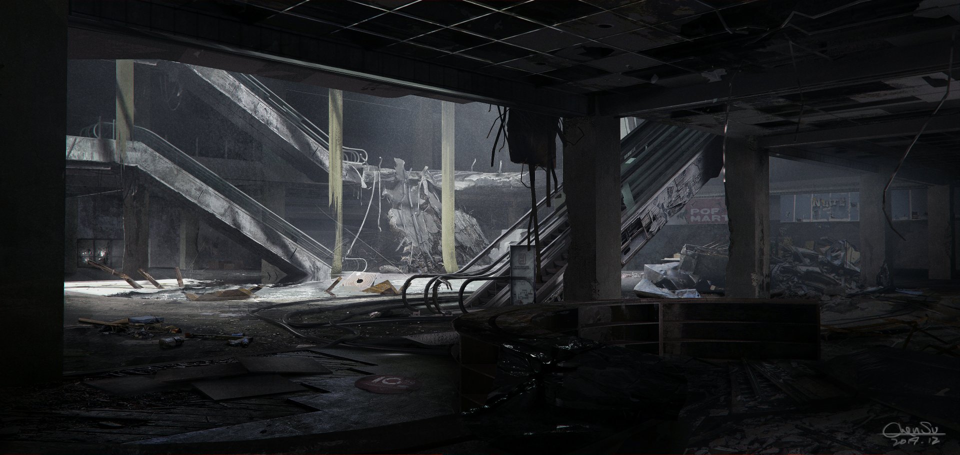 Abandoned Warehouse Stairs - Artistic HD Wallpaper by Su Chen