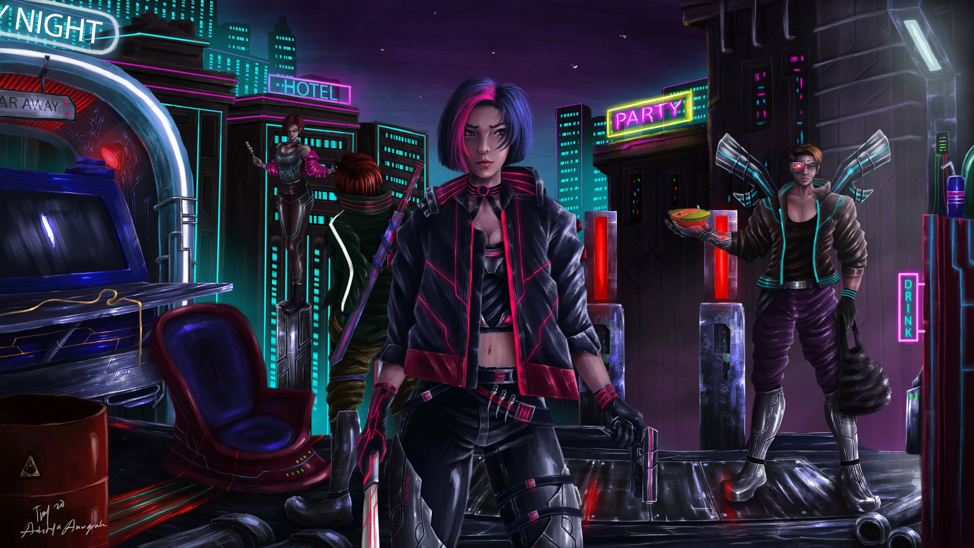 Neon Nightshift — Cyberpunk 4K Ultra HD Wallpaper by Tjoy Adit ...