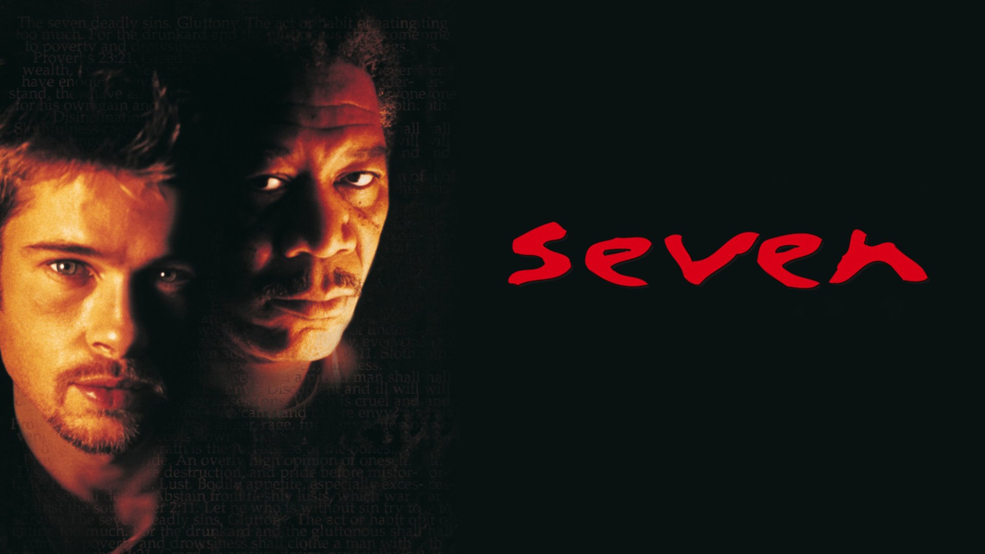 Seven Movie HD Wallpaper: Brad Pitt & Morgan Freeman Iconic Thriller
