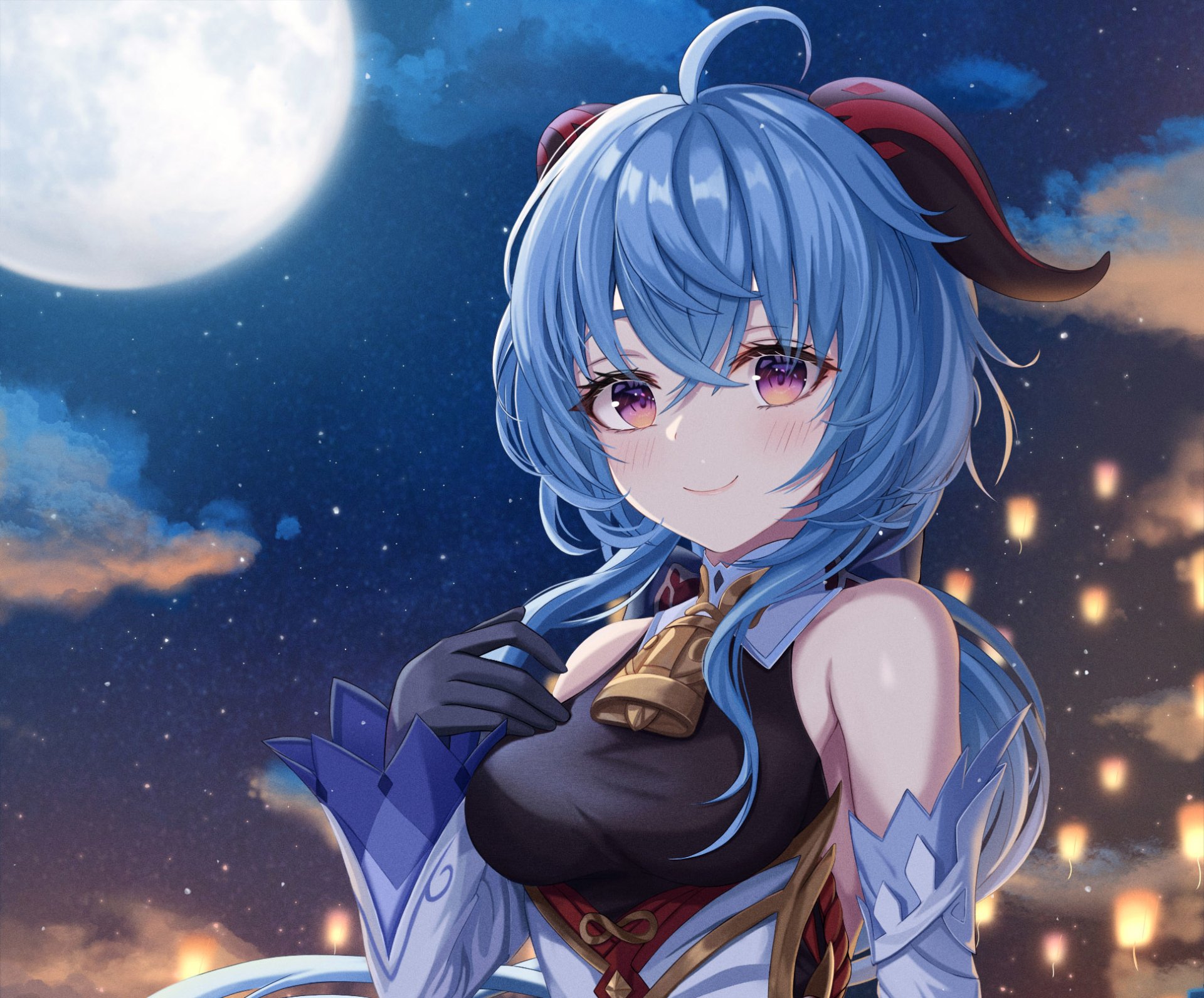 Ganyu Under the Moonlight - Genshin Impact HD Wallpaper by フ二ィ ...