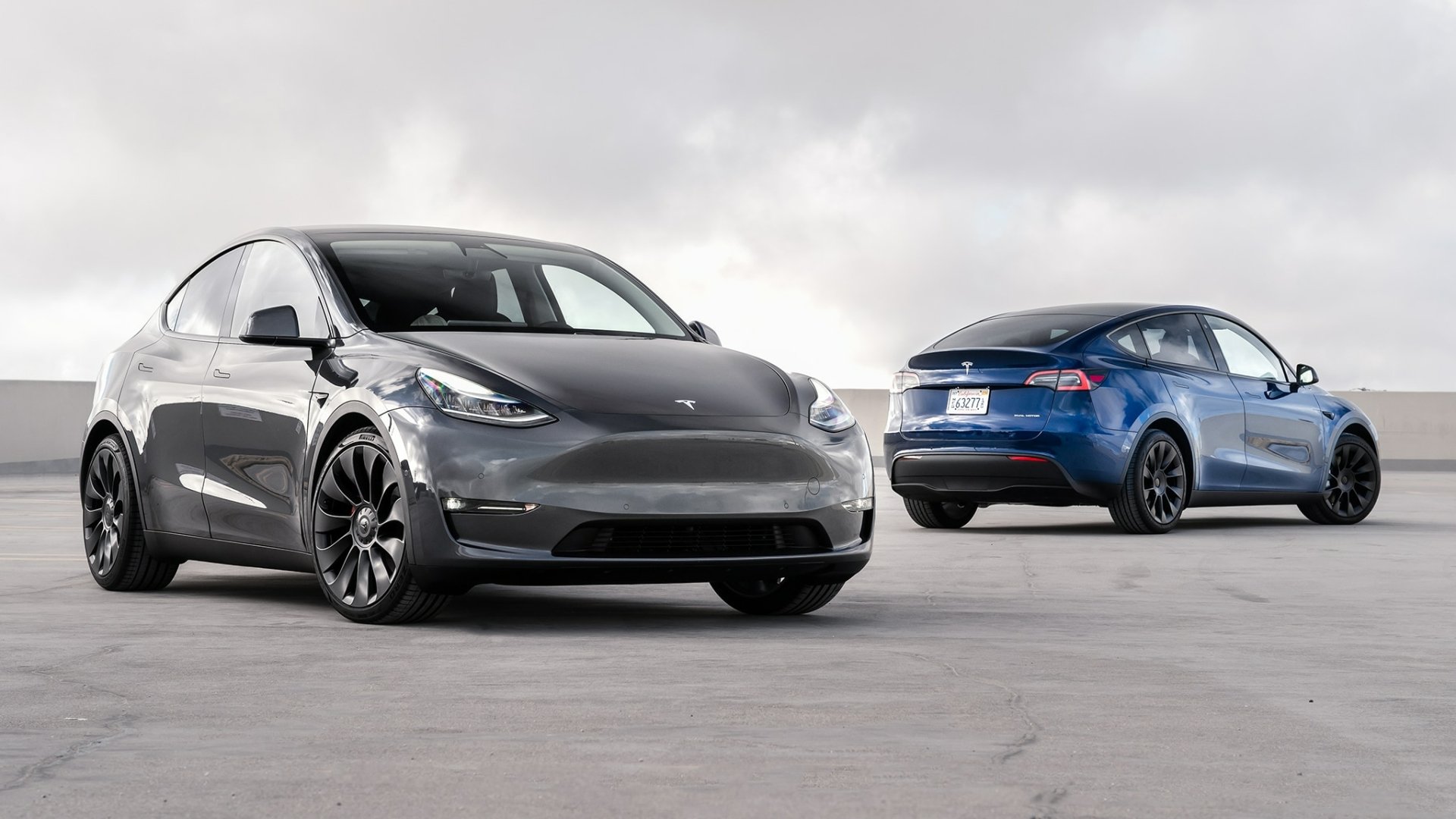 Tesla Model Y Duo HD Wallpaper