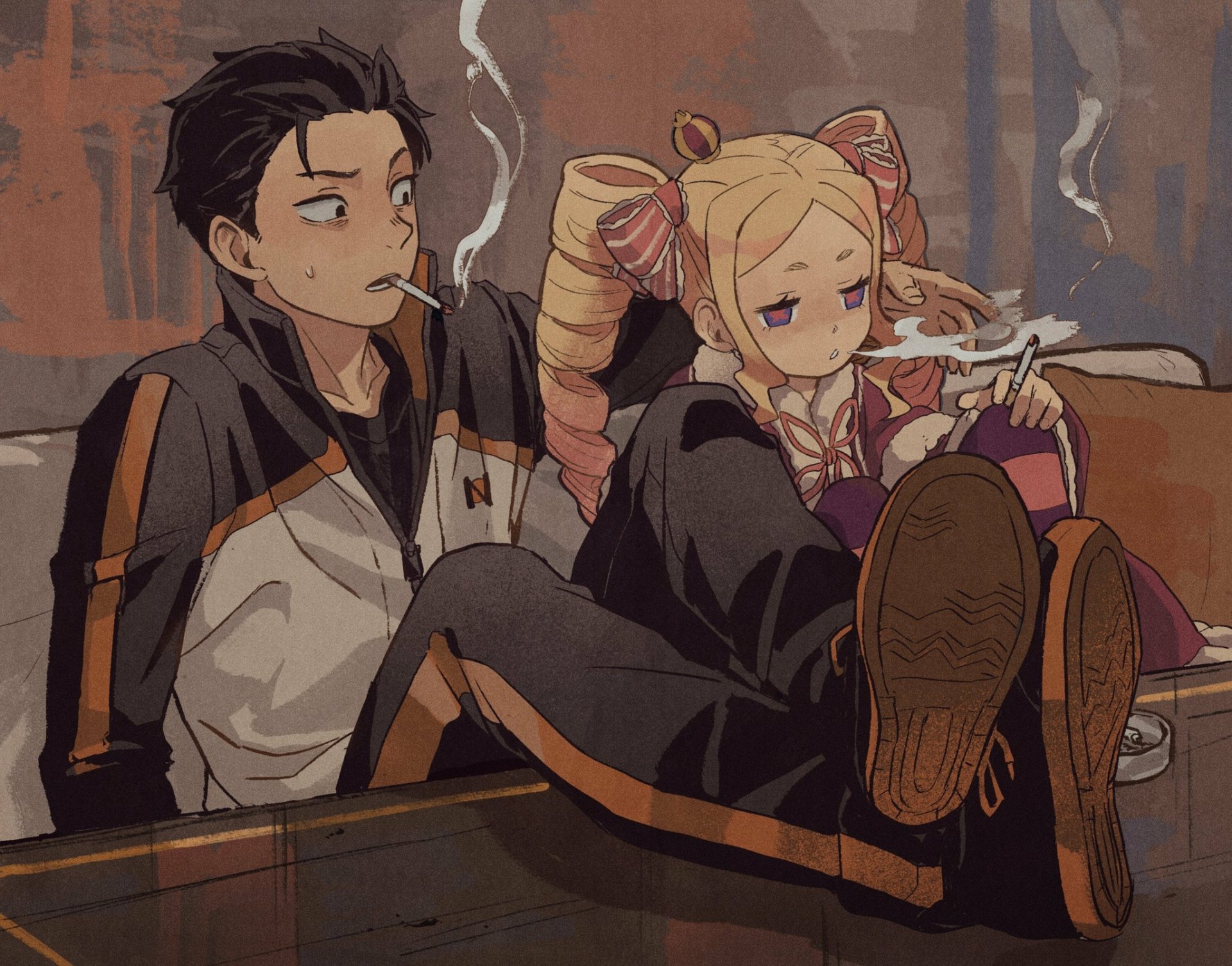 Subaru Natsuki & Beatrice HD Wallpaper - Re:Zero Adventure by 岩蟲