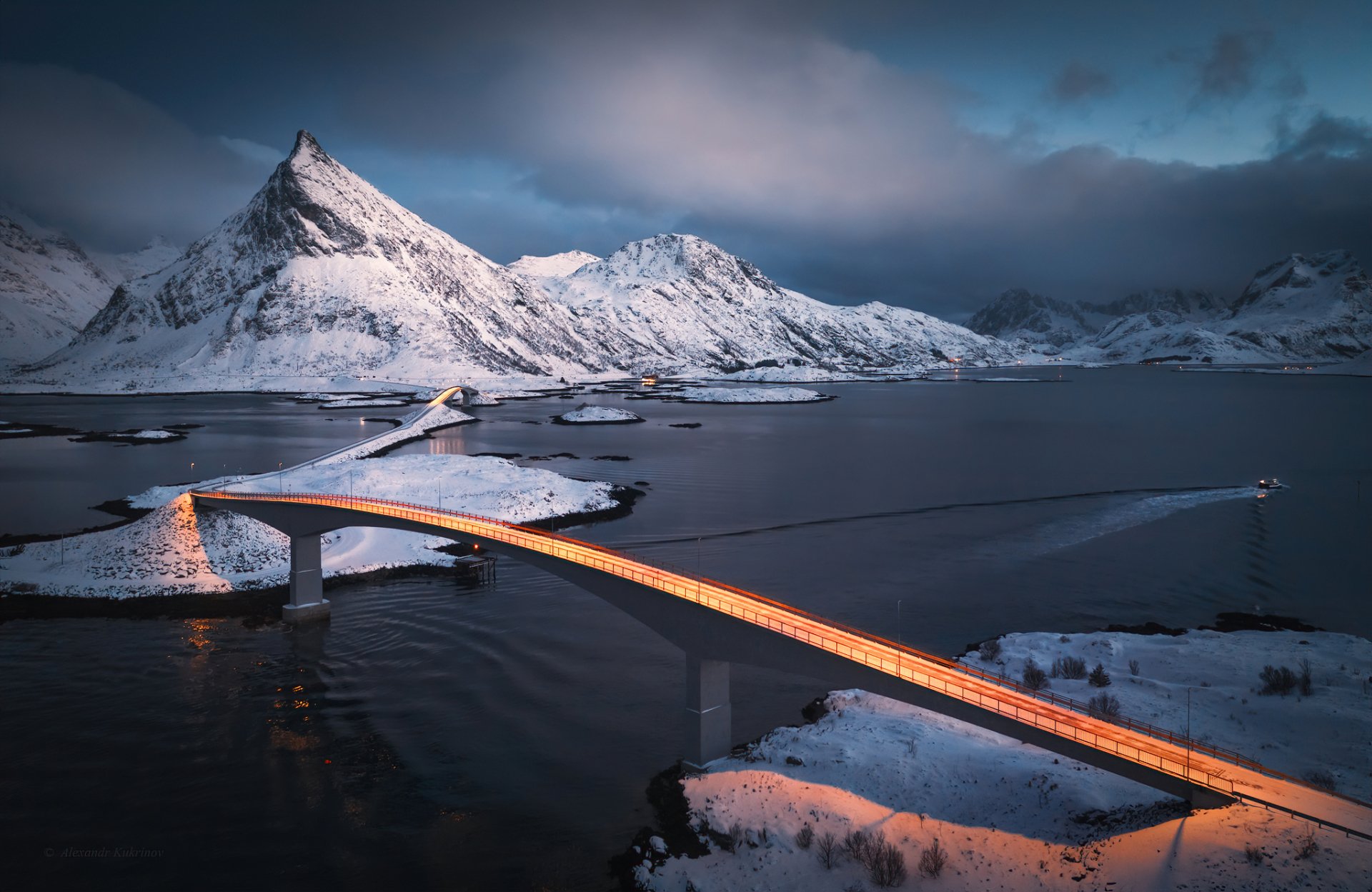 Download Mountain Bridge Night Photography Time Lapse HD Wallpaper by ...