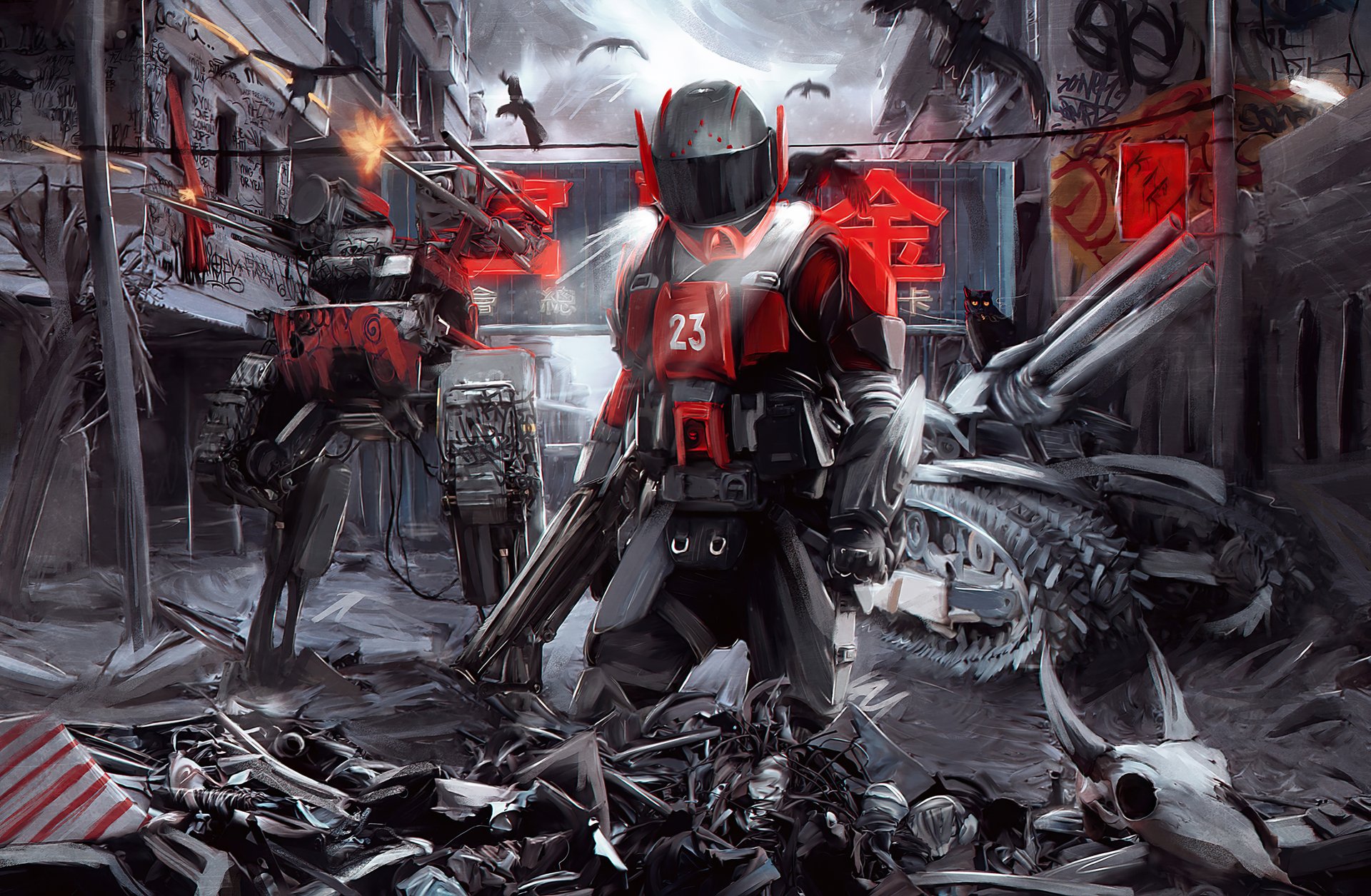 Download Military Futuristic Robot Sci Fi Warrior 4k Ultra HD Wallpaper ...