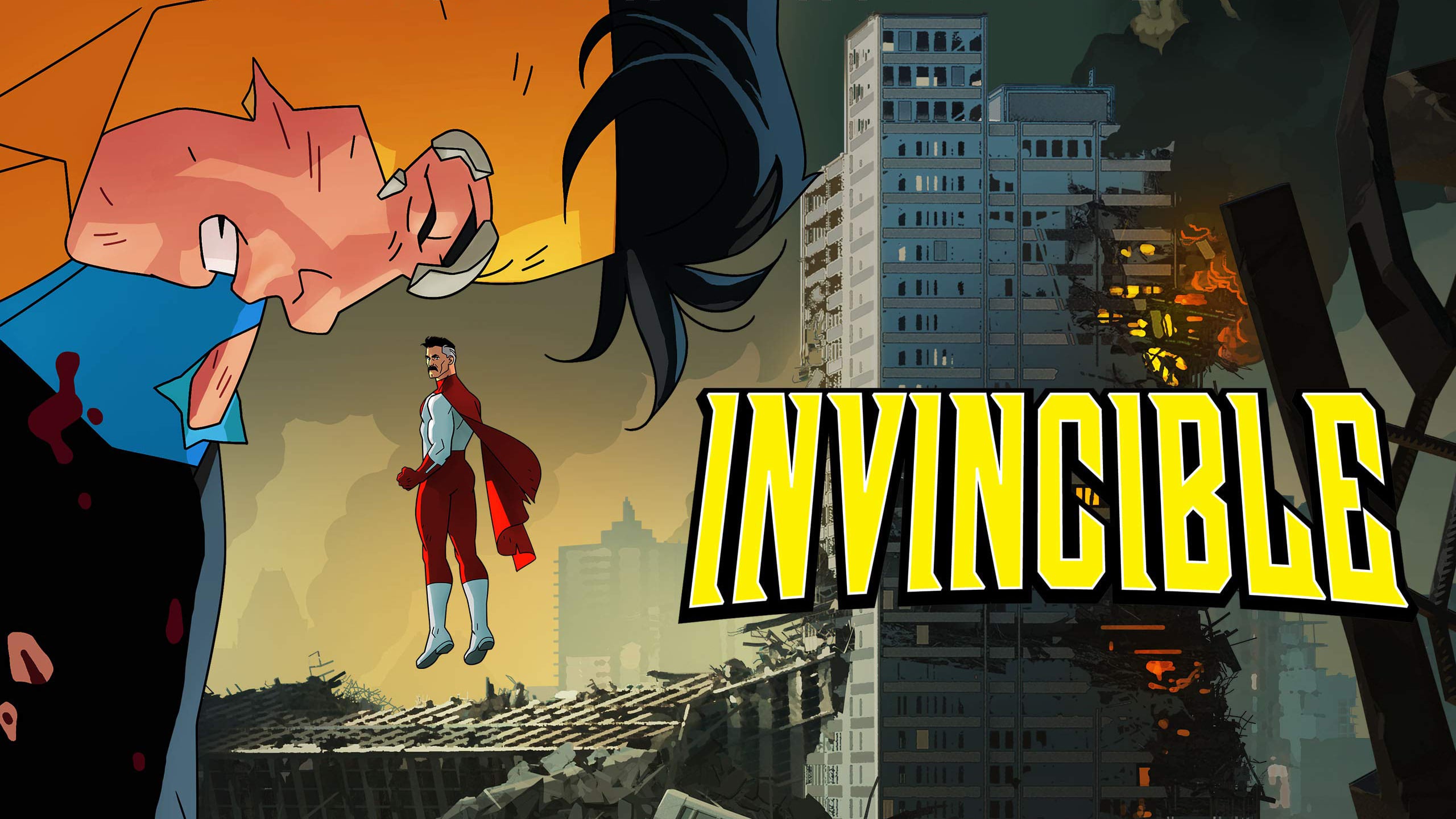 Invincible HD Wallpaper Mark Grayson Omni Man TV Show Logo Spotlight