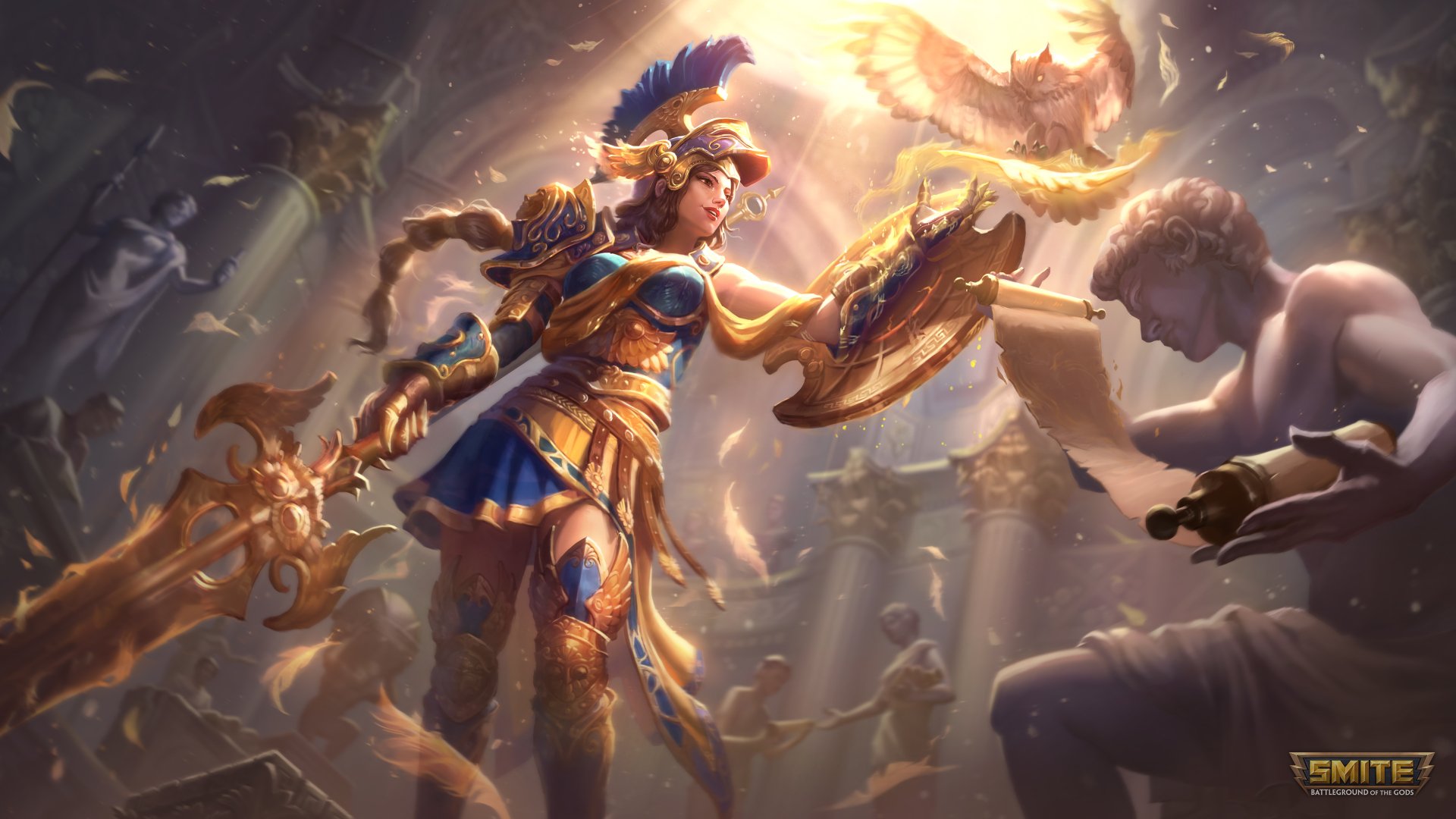 Download Athena (Smite) Video Game Smite 4k Ultra HD Wallpaper