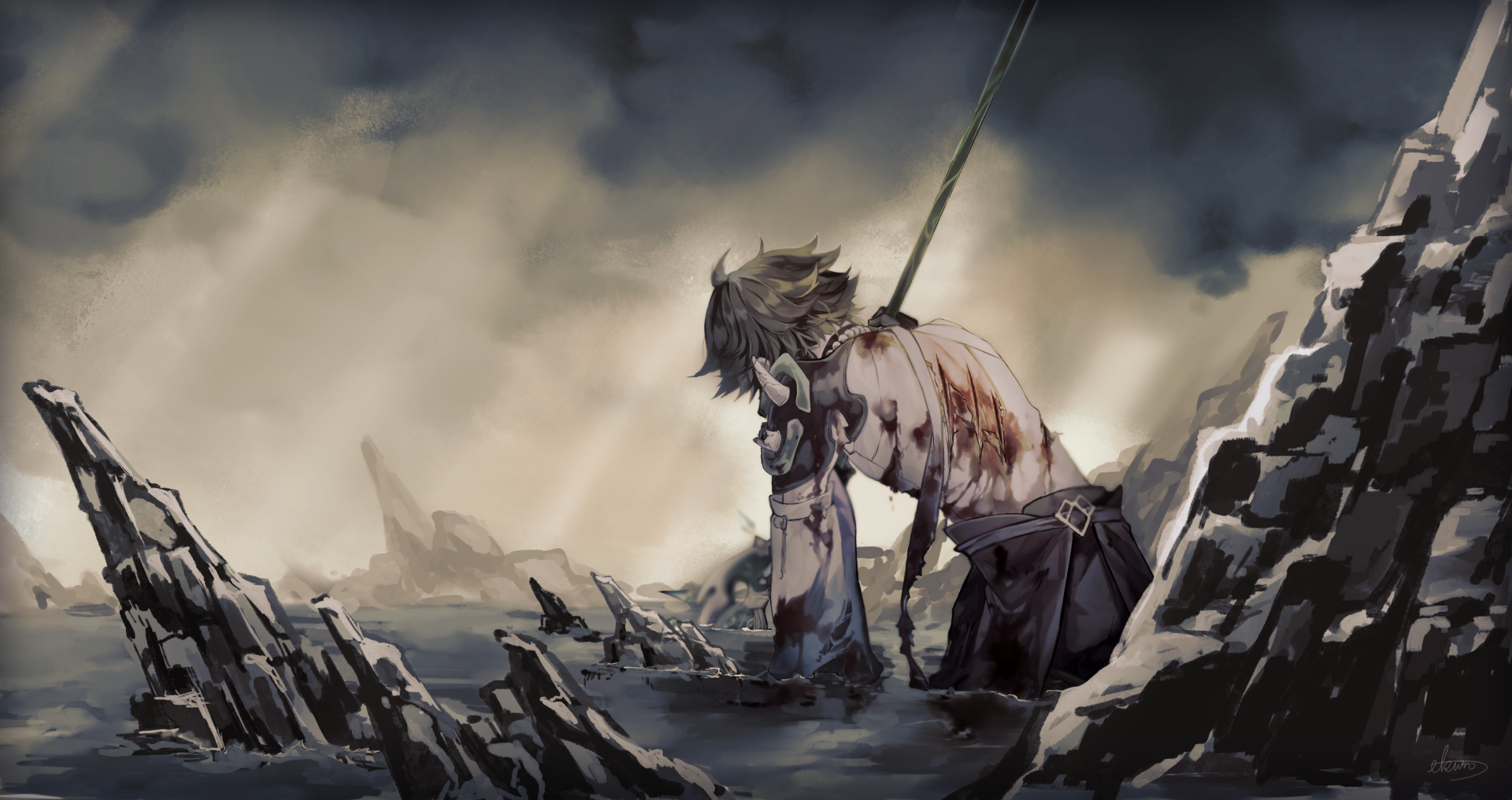 Xiao in Battle - Genshin Impact HD Wallpaper by トキヲン