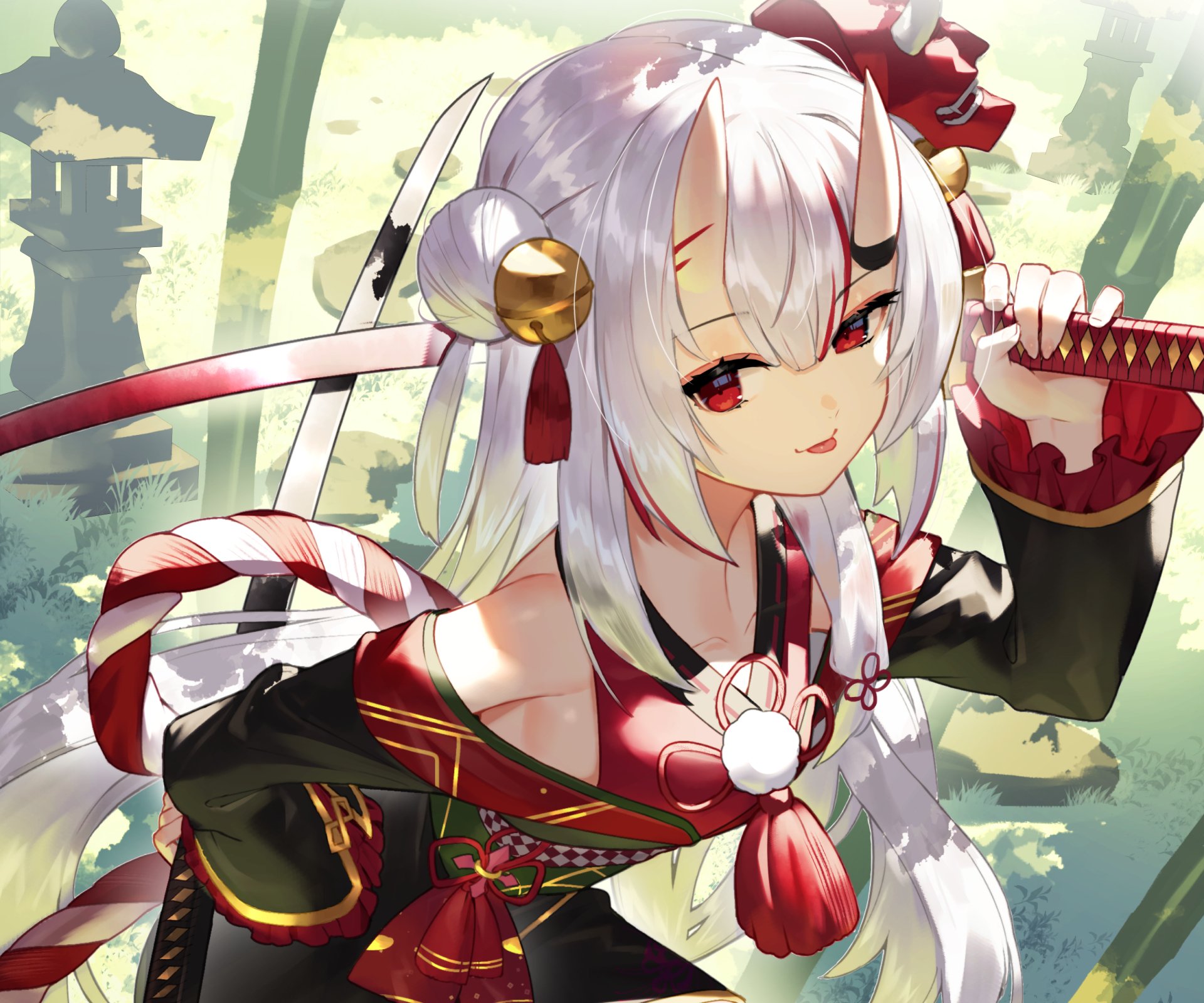 Nakiri Ayame HD Wallpaper – Red-Eyed Horned Hololive Vtuber Anime Charm ...