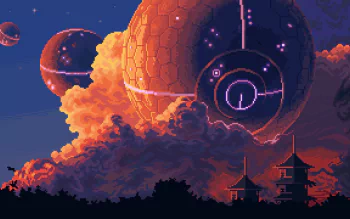 Pixel Art Hintergrund Poster Pixel Art Achtergrond PIXERS.NL