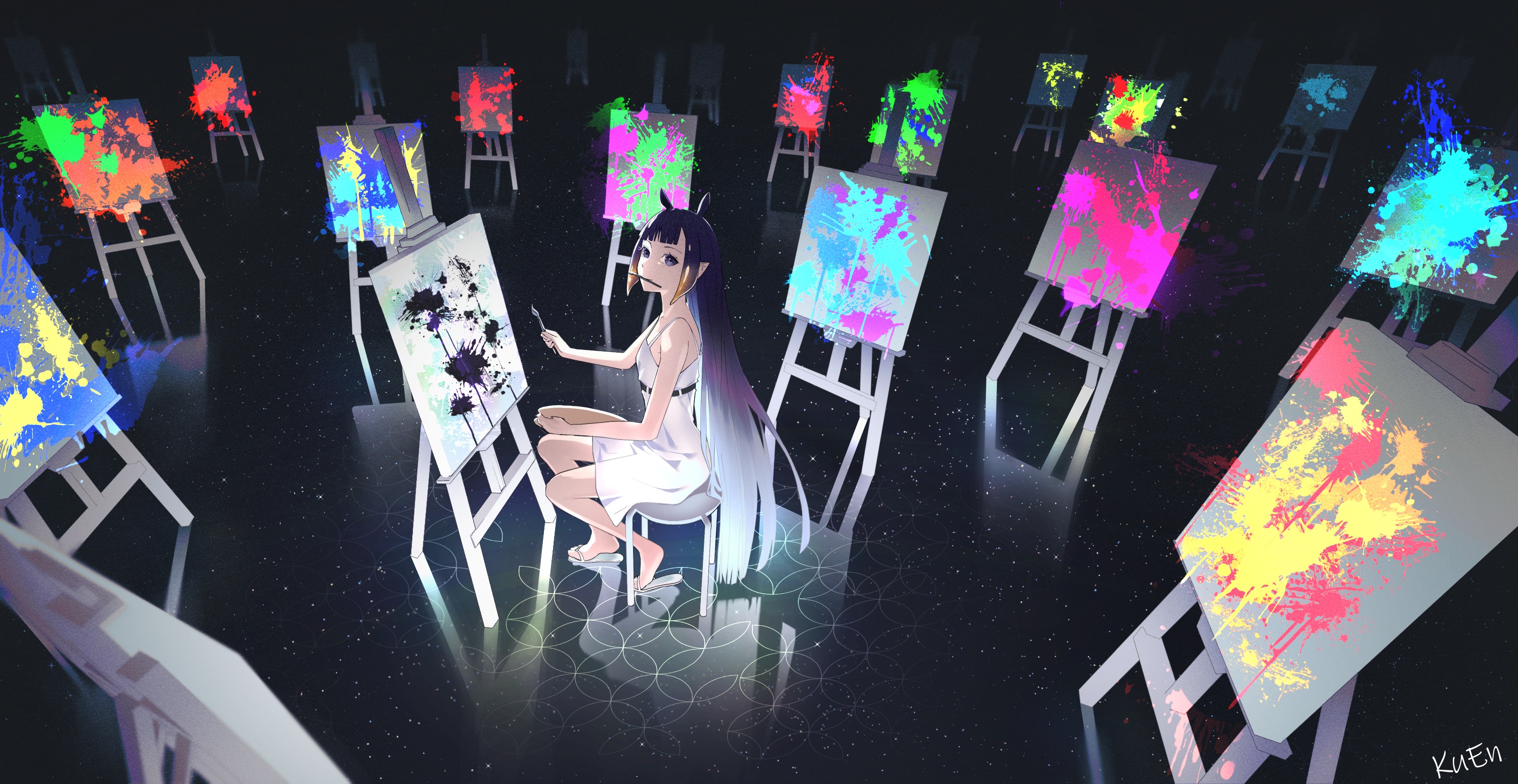 Ninomae Ina'nis HD Painting - Hololive Anime Virtual Art Wallpaper