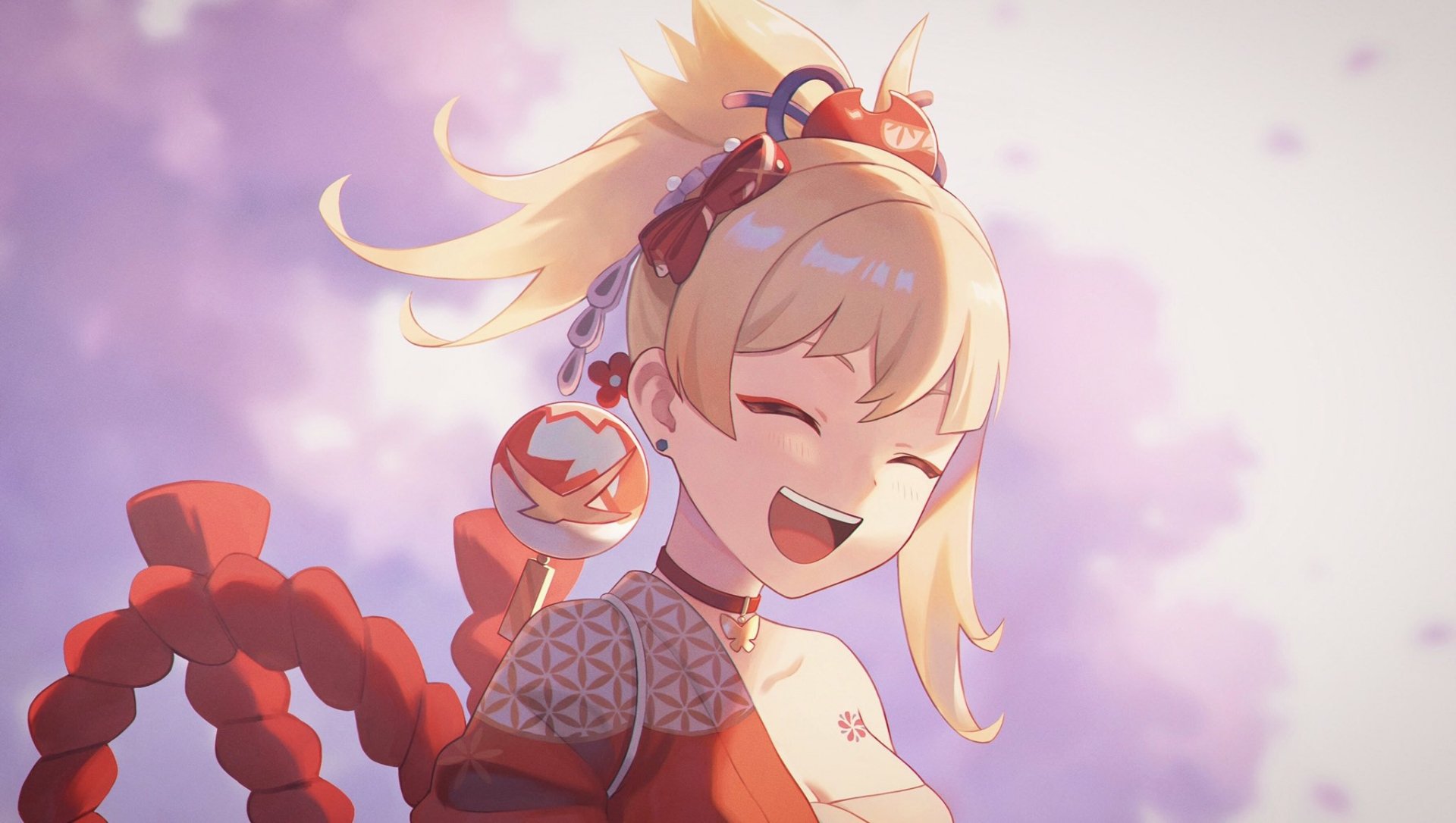 Yoimiya Genshin Impact HD Wallpaper by 池本ゆーこ