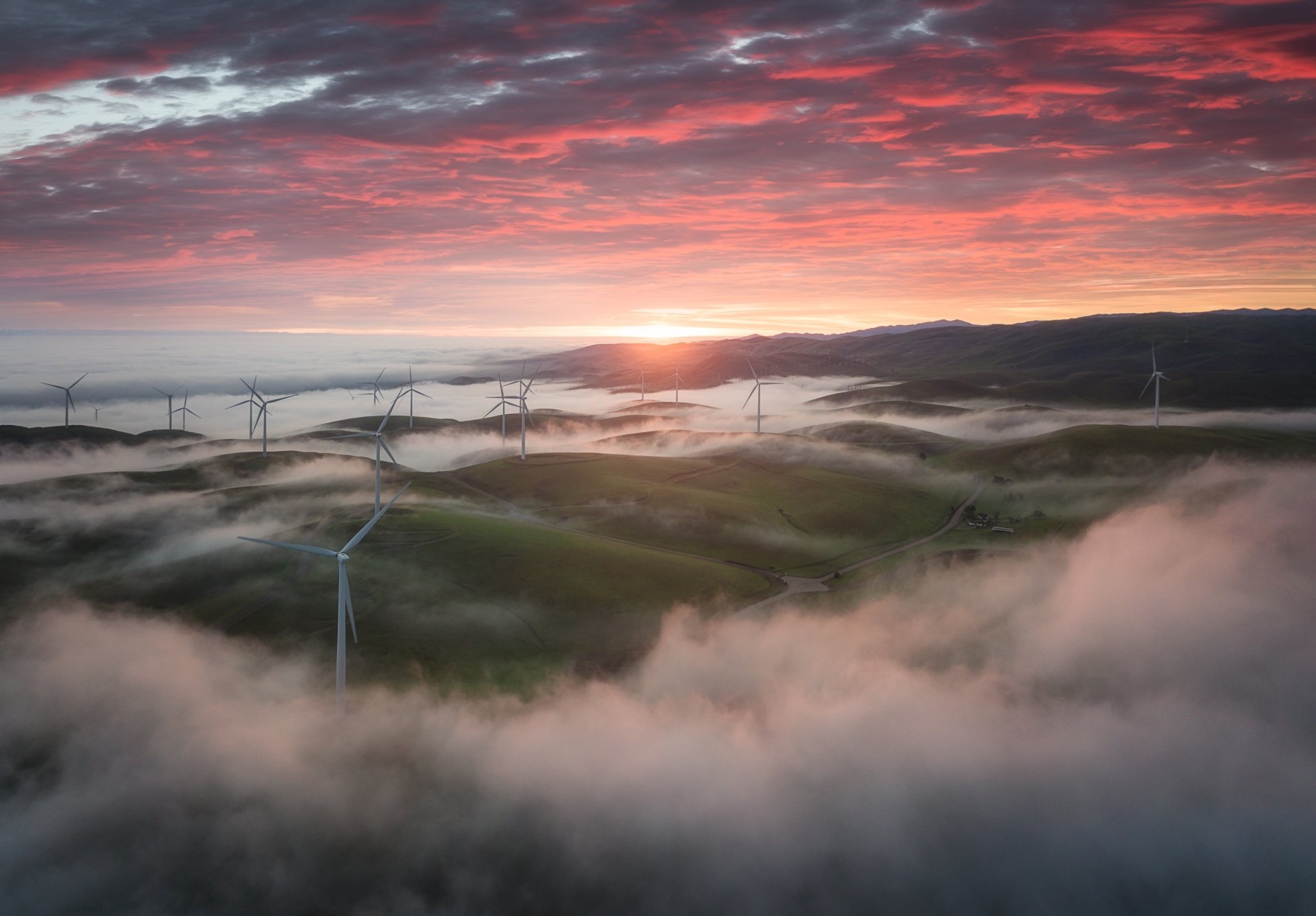 Download Landscape Man Made Wind Turbine 4k Ultra HD Wallpaper