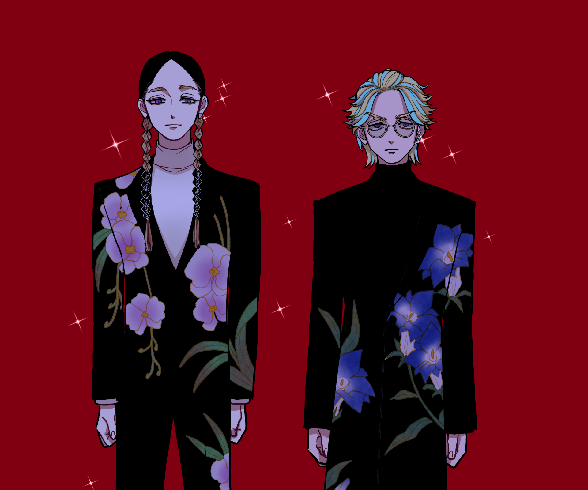 Haitani Twins: Rindo & Ran — Floral Noir HD Wallpaper (Tokyo Revengers)