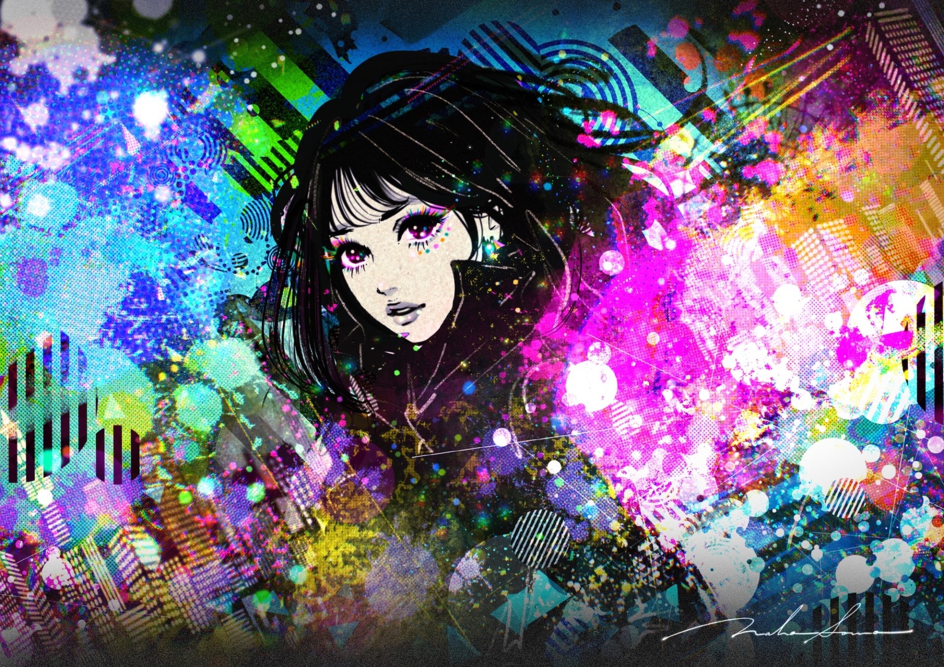 Download Colorful Anime Girl Anime Girl HD Wallpaper