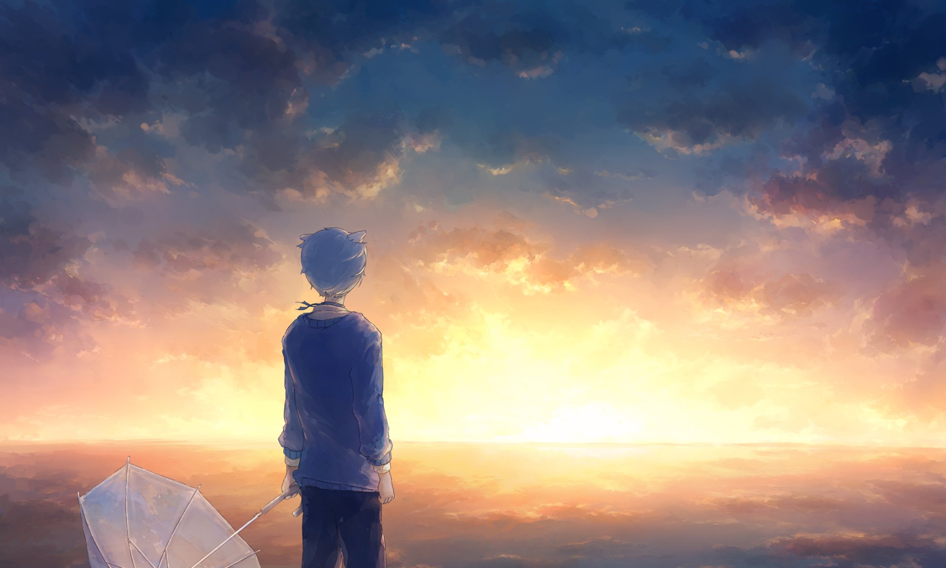 Download Sunset Anime Boy Anime Boy Anime Sunset HD Wallpaper