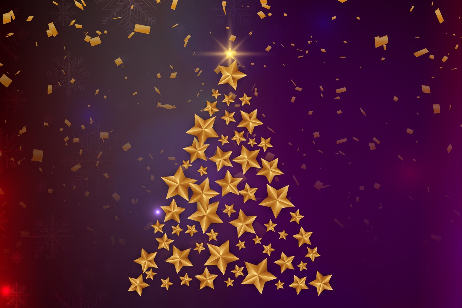 Holiday Glow: 4K Golden Star Christmas Tree Wallpaper | 3900x2600 ...