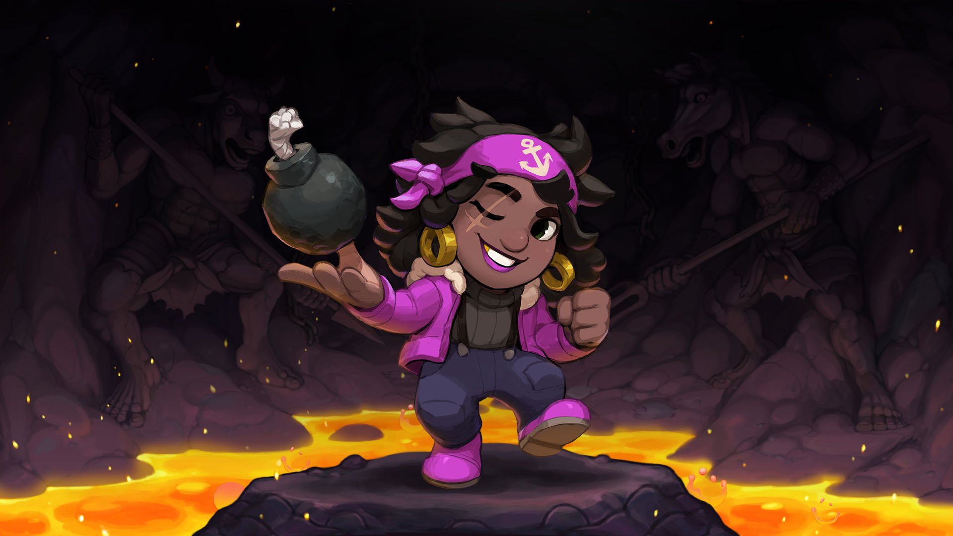 Spelunky 2 HD Wallpaper - Adventurous Explorer with Bomb