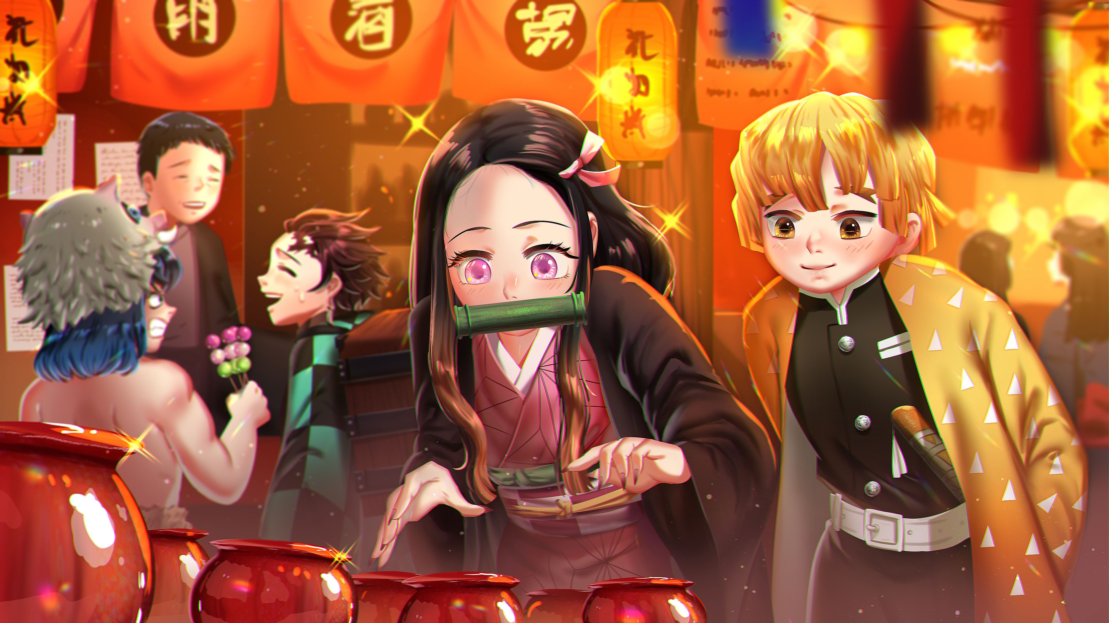 Kimetsu No Yaiba Tanjiro Kamado Nezuko Kamado Zenitsu Demon Slayer: