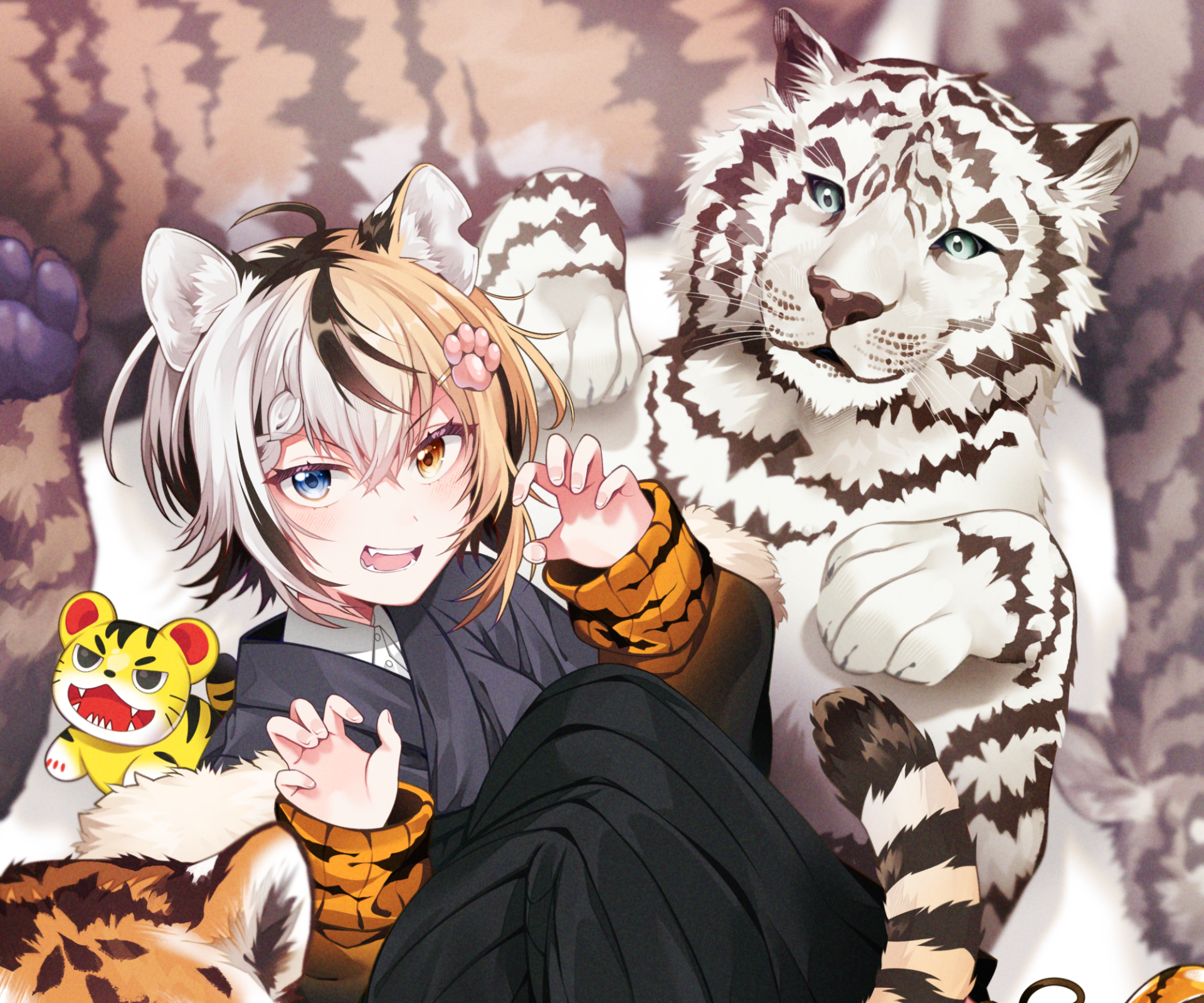 Download Heterochromia Tiger Anime Boy Anime Boy HD Wallpaper ...