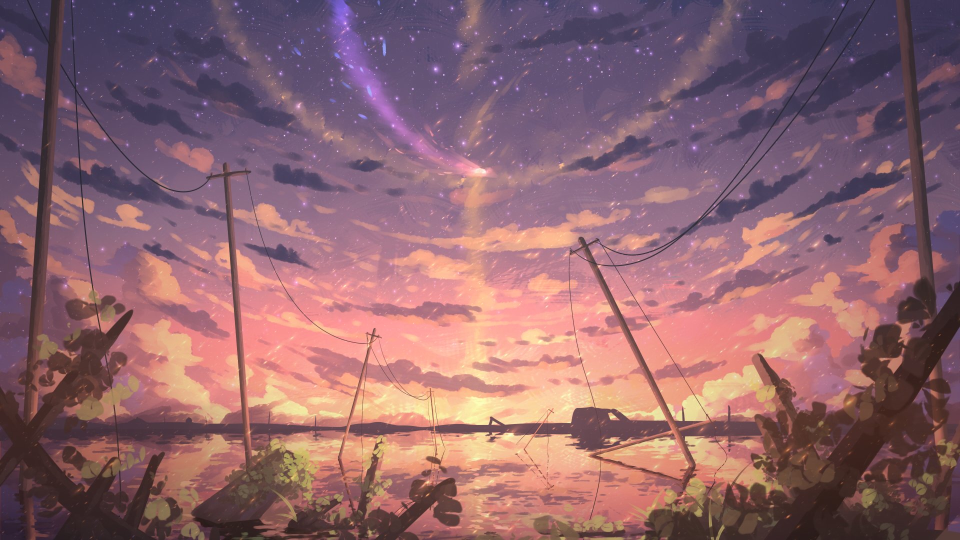 Anime Sunset Sky HD Wallpaper by 翌风