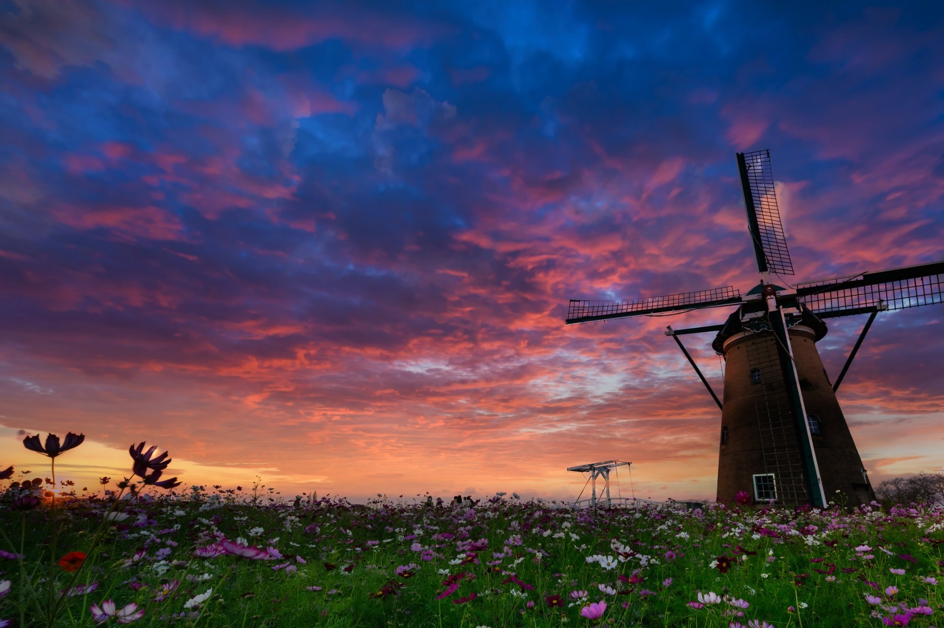 Download Man Made Windmill 4k Ultra HD Wallpaper