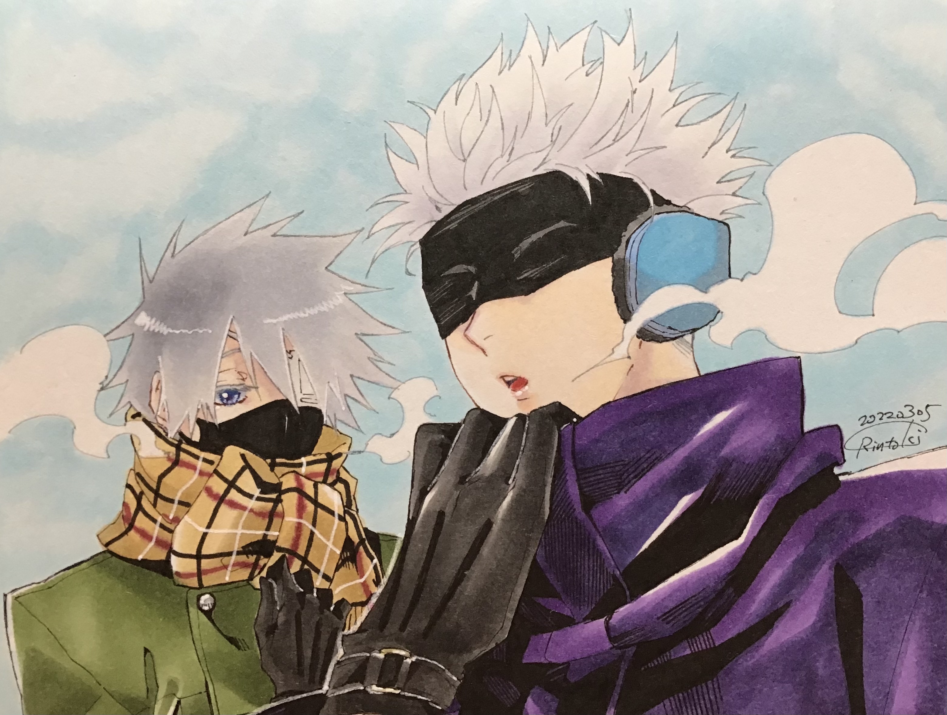 Download Kakashi Hatake Satoru Gojo Anime Crossover HD Wallpaper