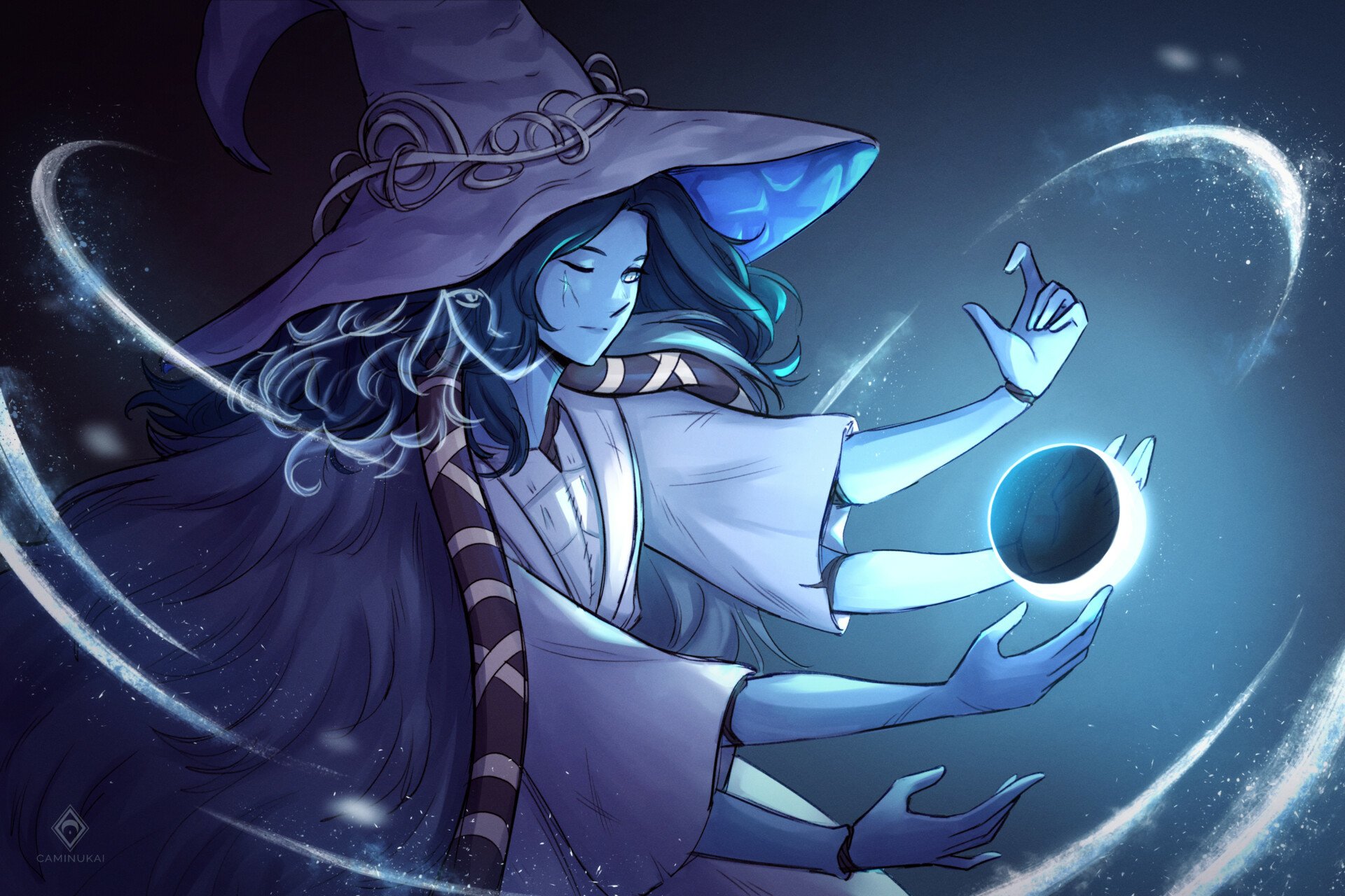 Moonlit Ranni — Witch of the Night (Elden Ring HD Wallpaper) by Camila ...