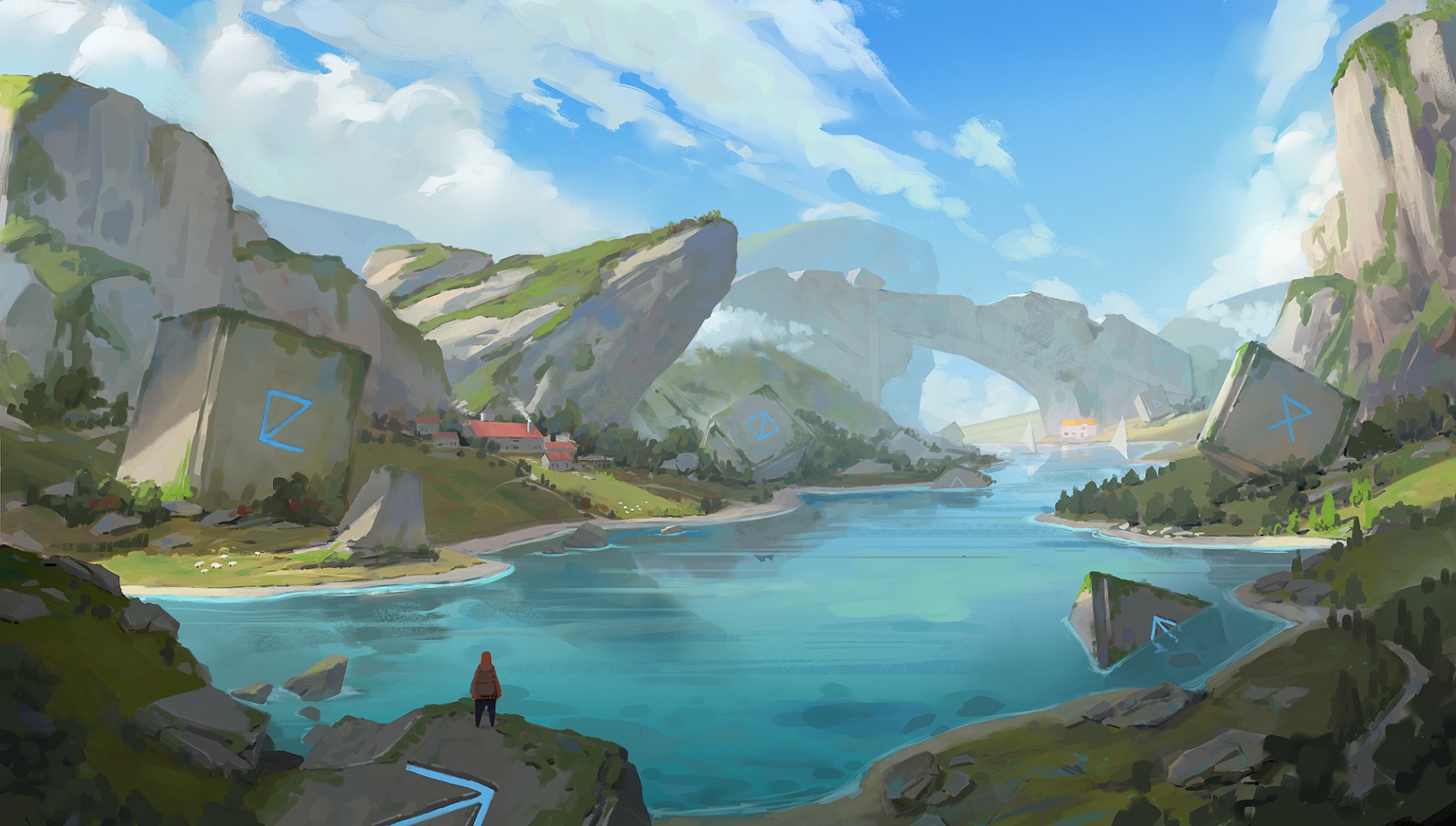 Download Fantasy Landscape Fantasy Landscape HD Wallpaper | 2000x1134 ...