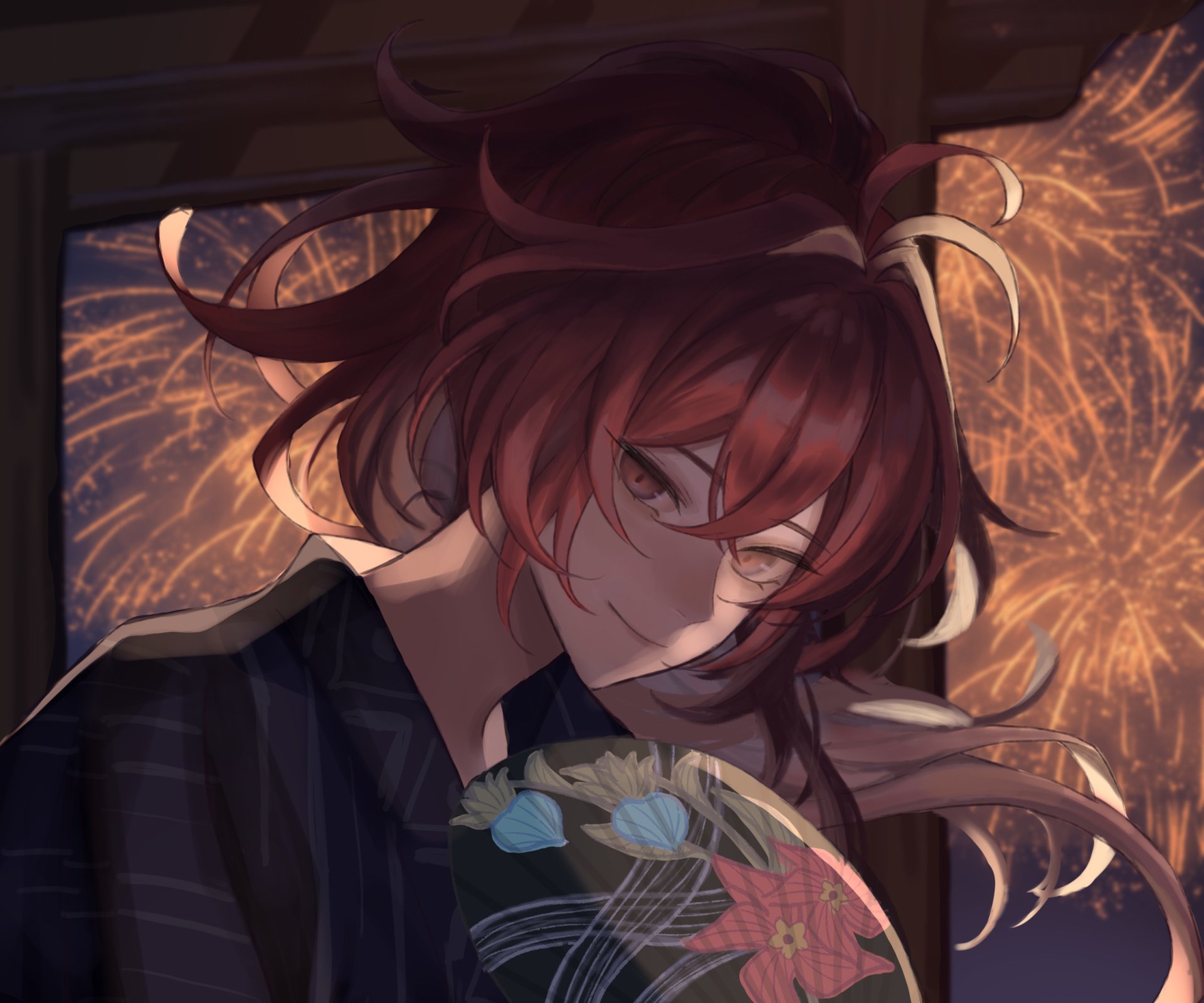 Diluc — Genshin Impact HD Wallpaper: Midnight Ember by ロール | 2480x2067 ...