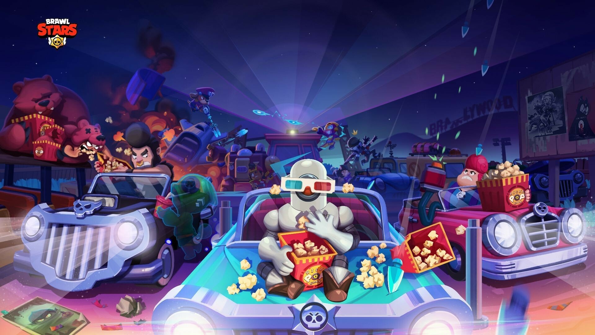 Brawl Stars HD Wallpaper: Epic Night Battle Scene by ChenChen_Zi