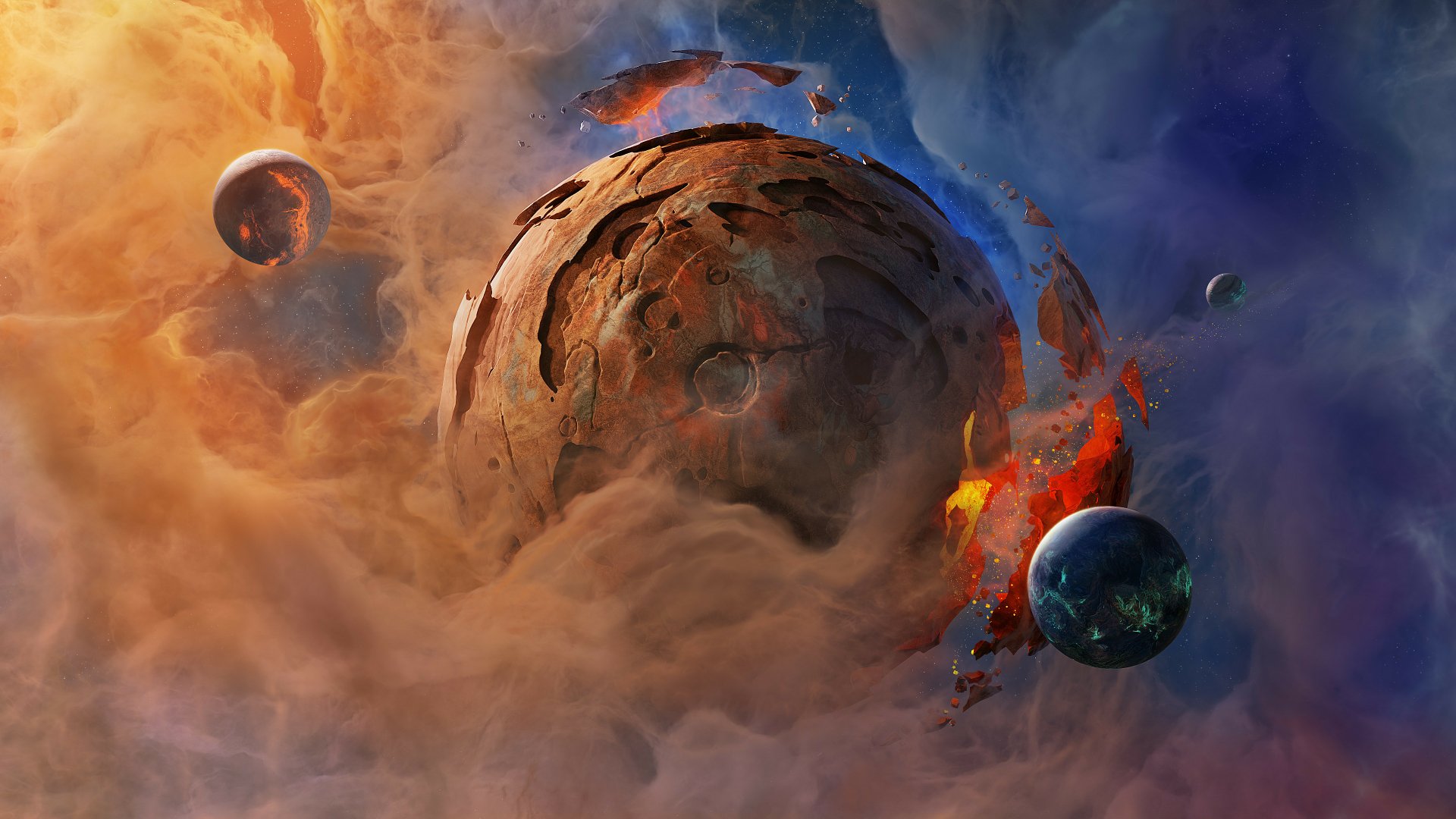 Moonbreaker Cosmic Event HD Wallpaper by Tim Barton