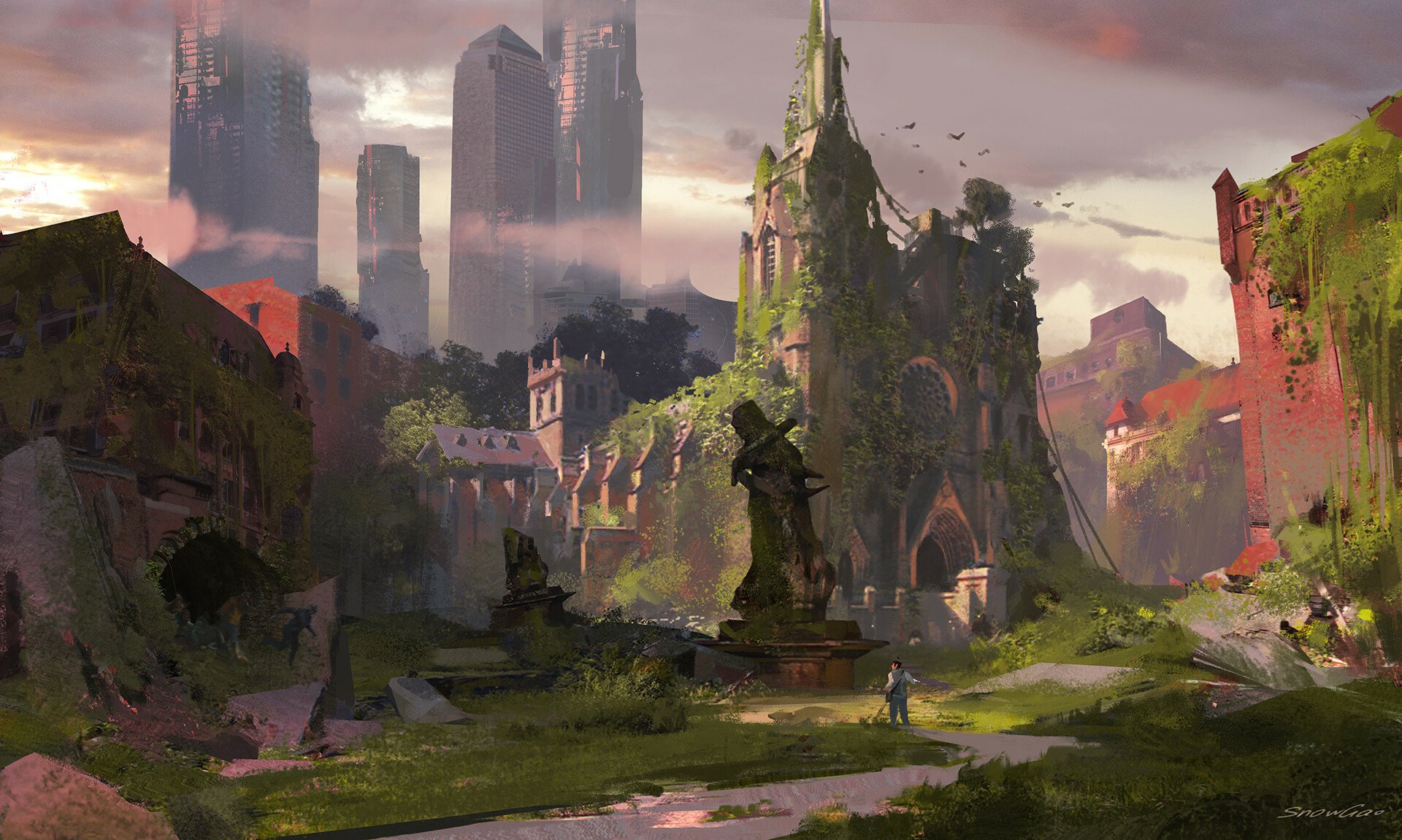 Cathedral of the Last City: Sci-Fi Post-Apocalyptic HD Wallpaper by ...