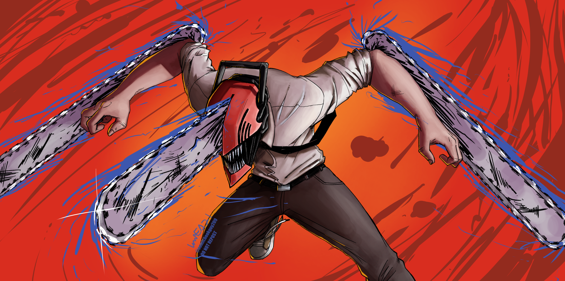 Chainsaw Man Denji: Intense Anime HD Wallpaper Action by ComicBookGuy