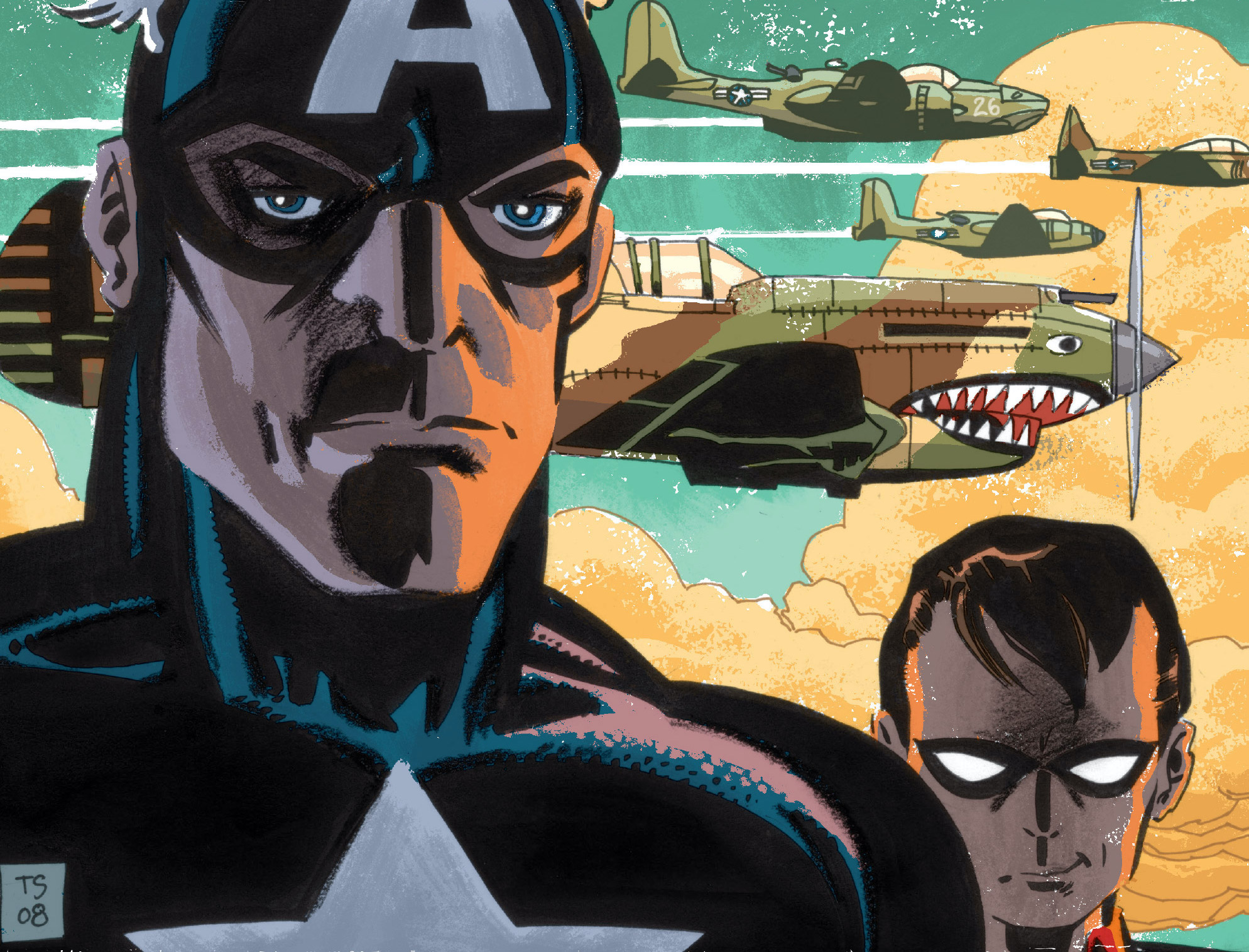 Captain America: White HD Wallpaper by Tim Sale