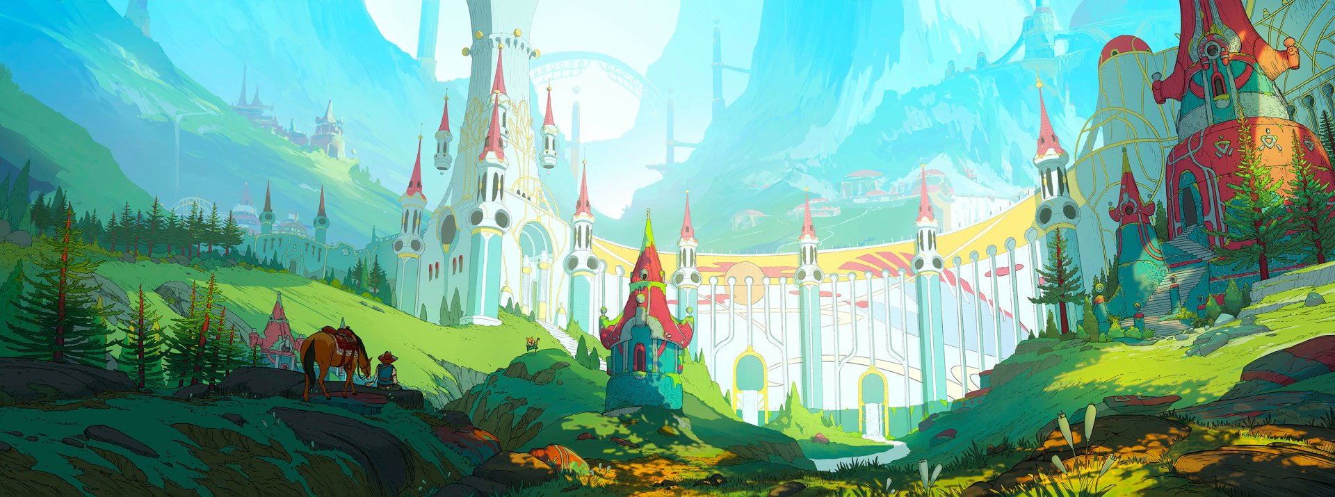 Download Fantasy City Fantasy City HD Wallpaper | 3000x1117 | Wallpaper ...