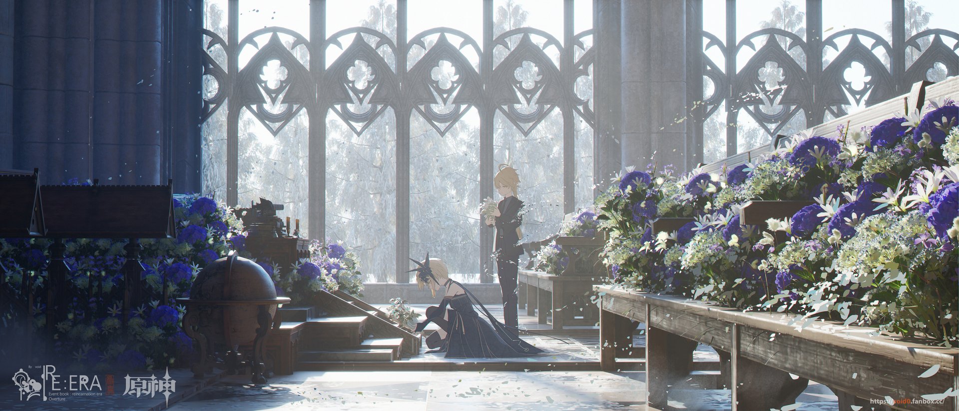 Genshin Impact HD Wallpaper: Aether & Lumine by void_0