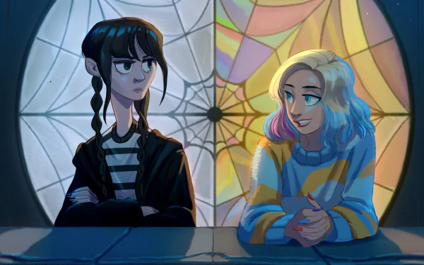 Enid & Wednesday: HD Wallpaper from the Hit TV Show Wednesday by Penguln322