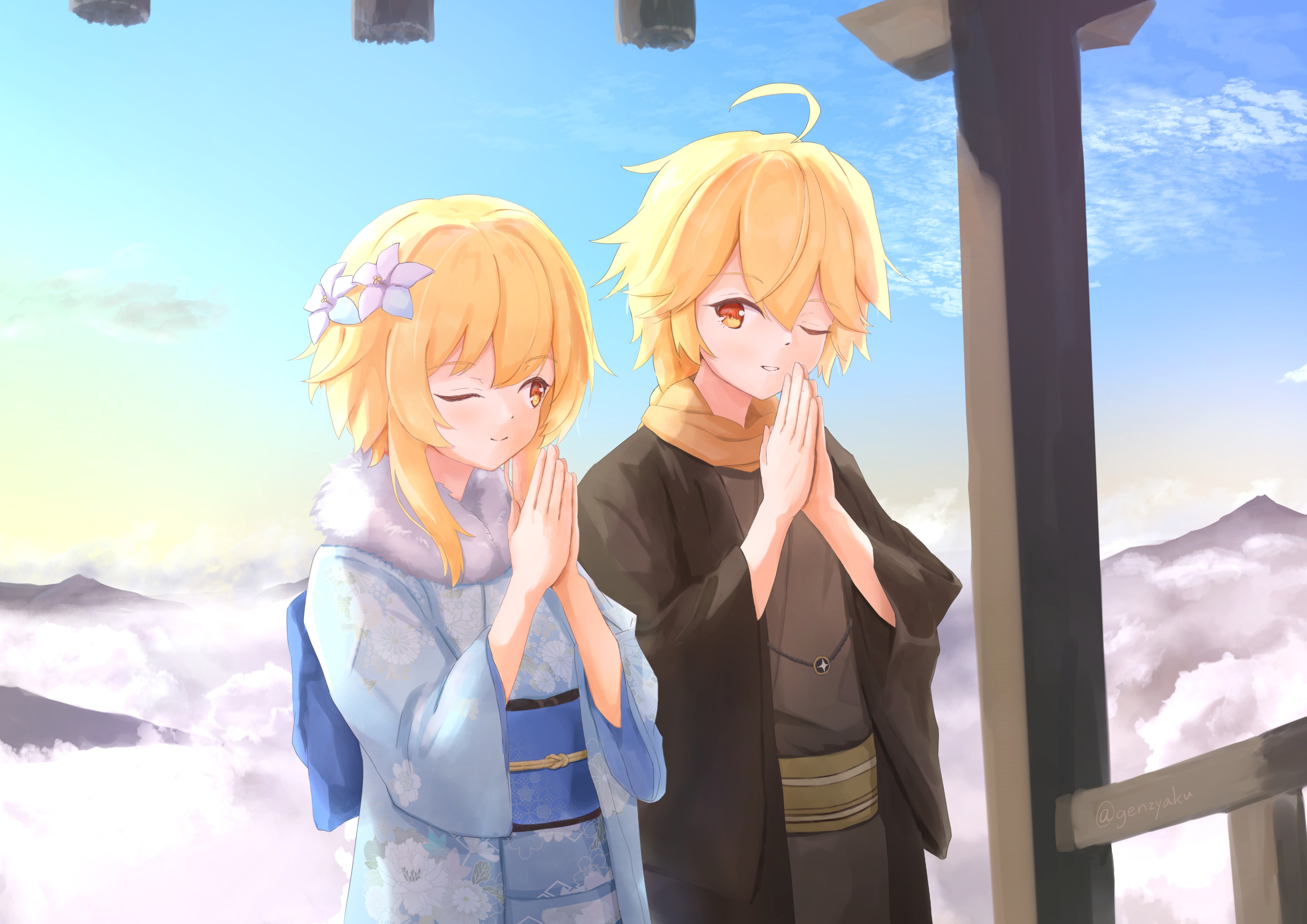 Lumine & Aether by genzyaku