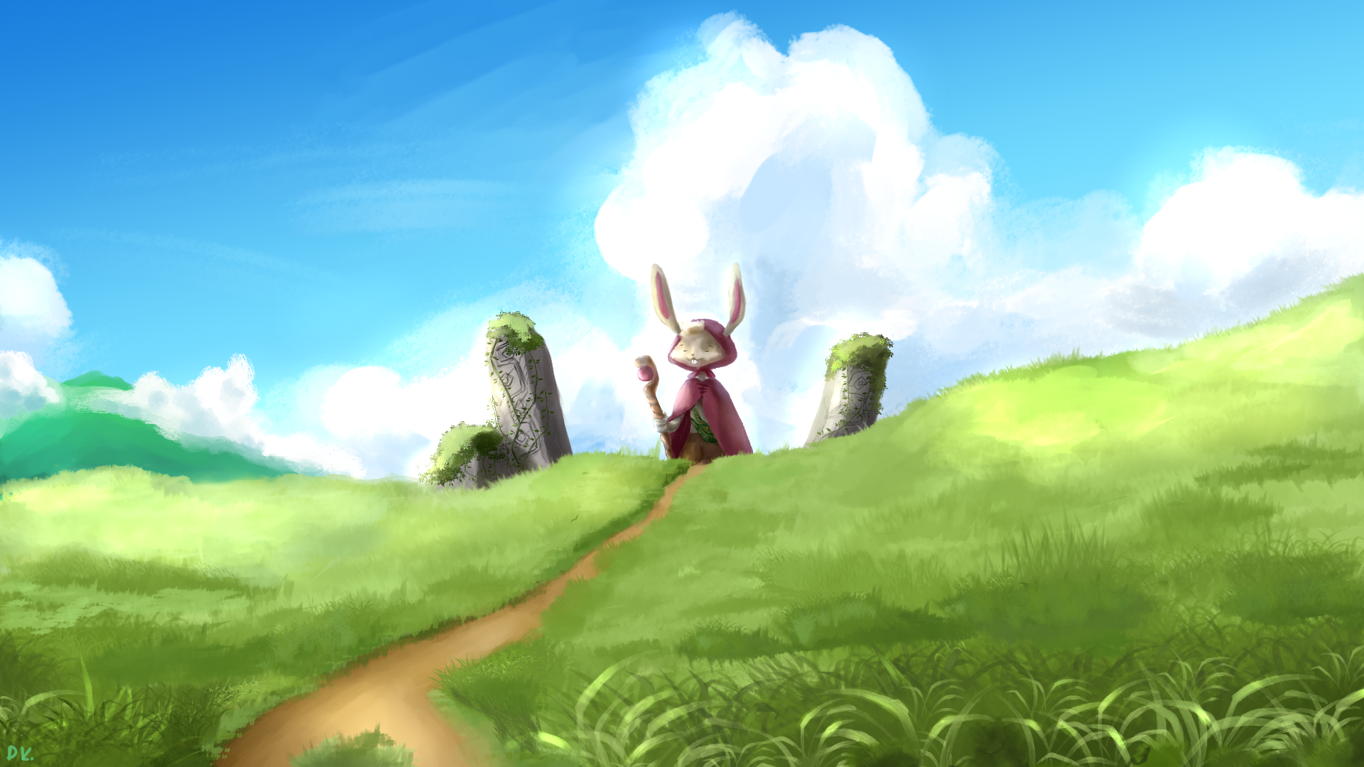 Moha the Rabbit by drawingkhaganate01 | 1920x1080 | Wallpaper Abyss