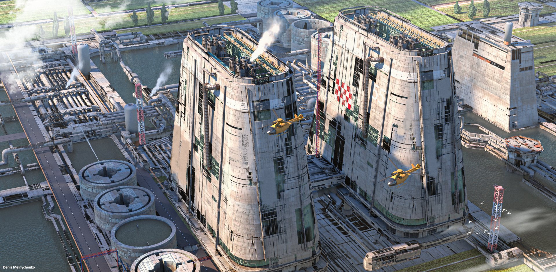 Download Sci Fi Structure HD Wallpaper by Denis Melnychenko