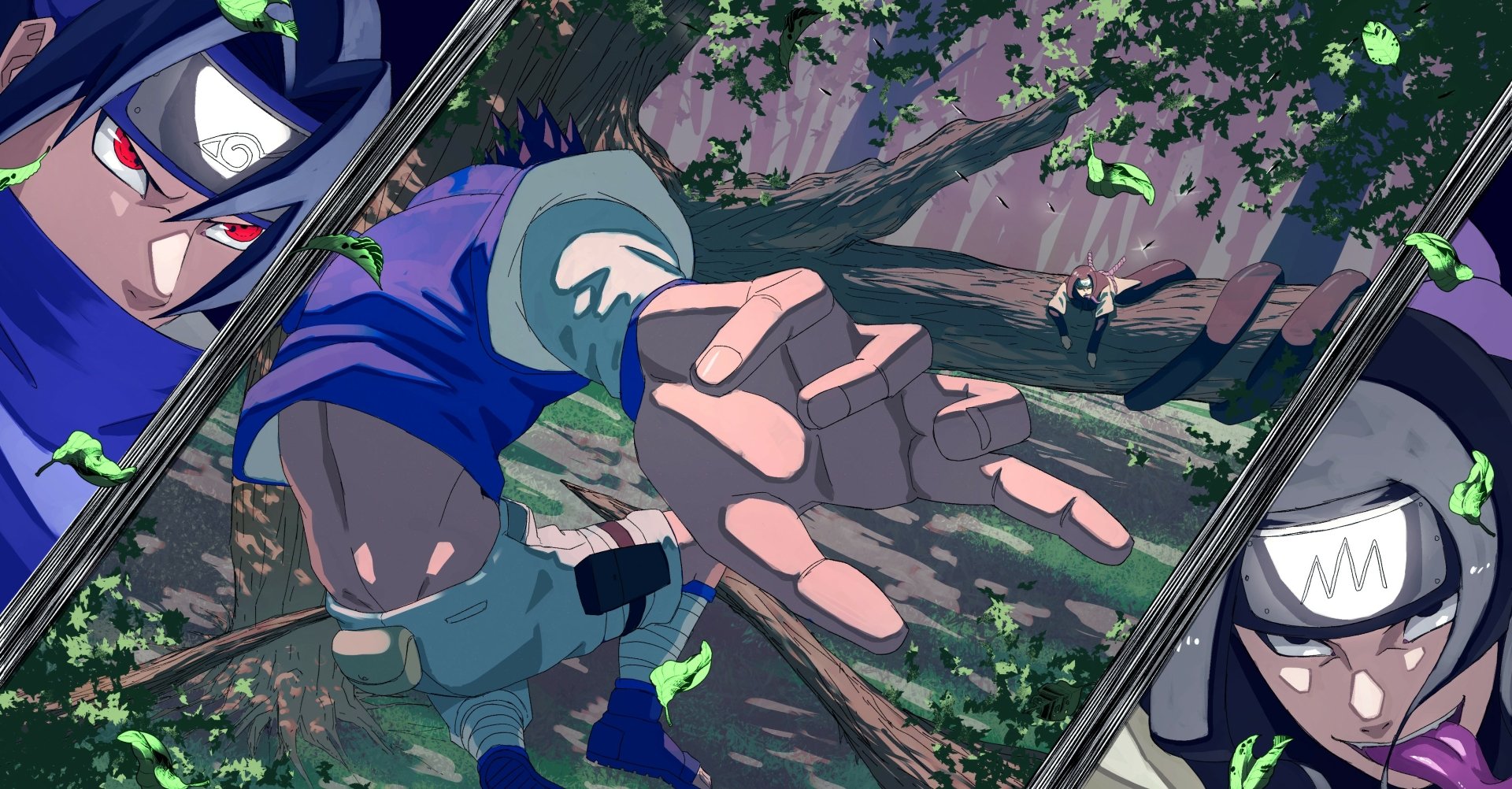 Uchiha Showdown: Sasuke vs Orochimaru — Naruto 2K Quad HD Wallpaper by しう