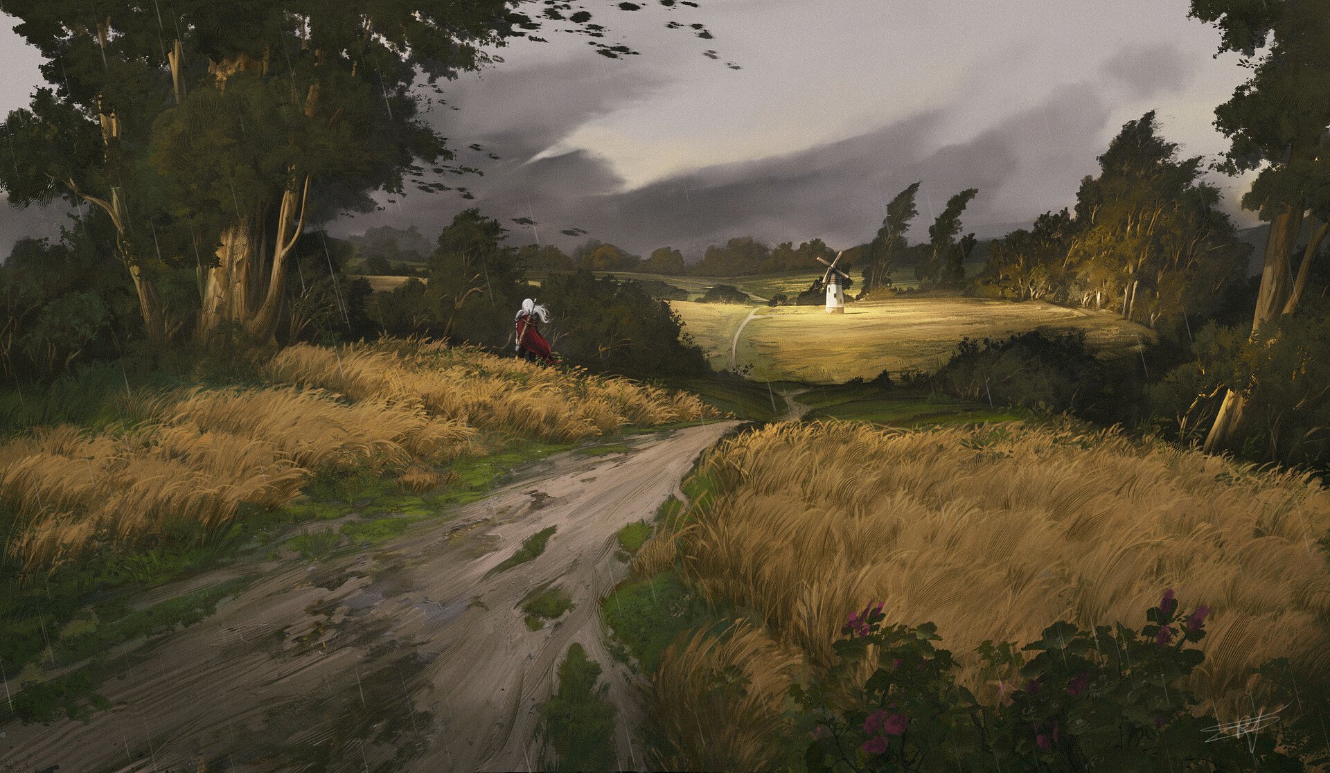 Enchanted Pathway: HD Fantasy Landscape Wallpaper by Max Suleimanov