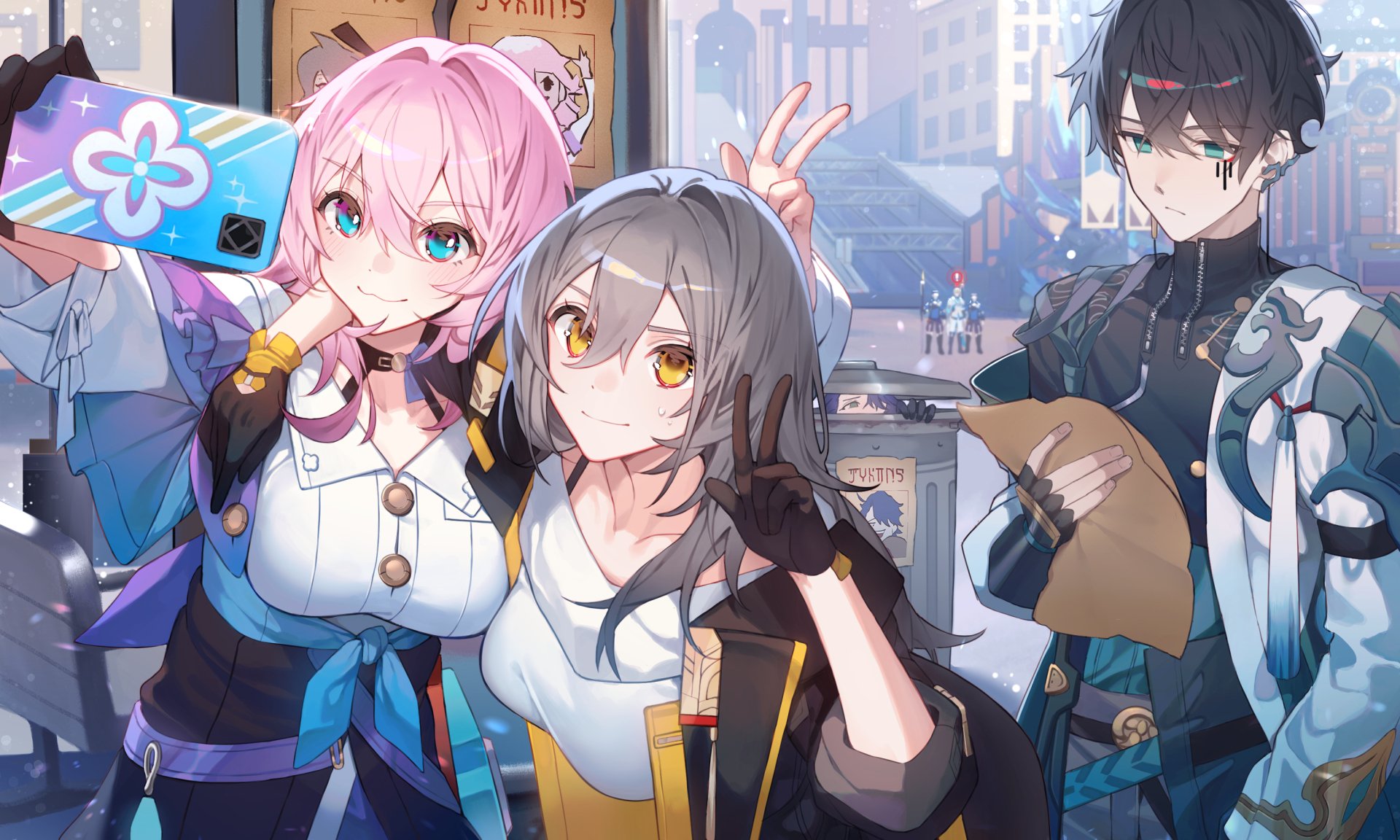 Honkai: Star Rail HD Wallpaper – Dan Heng & March 7th in Action by ショットガンマン